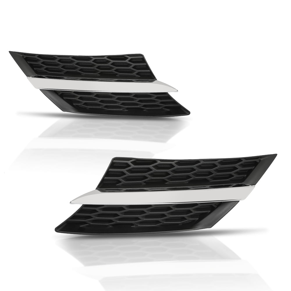 Front Grille Bumper Black Chrome Left Right Fit For 2013-2015 Toyota ...