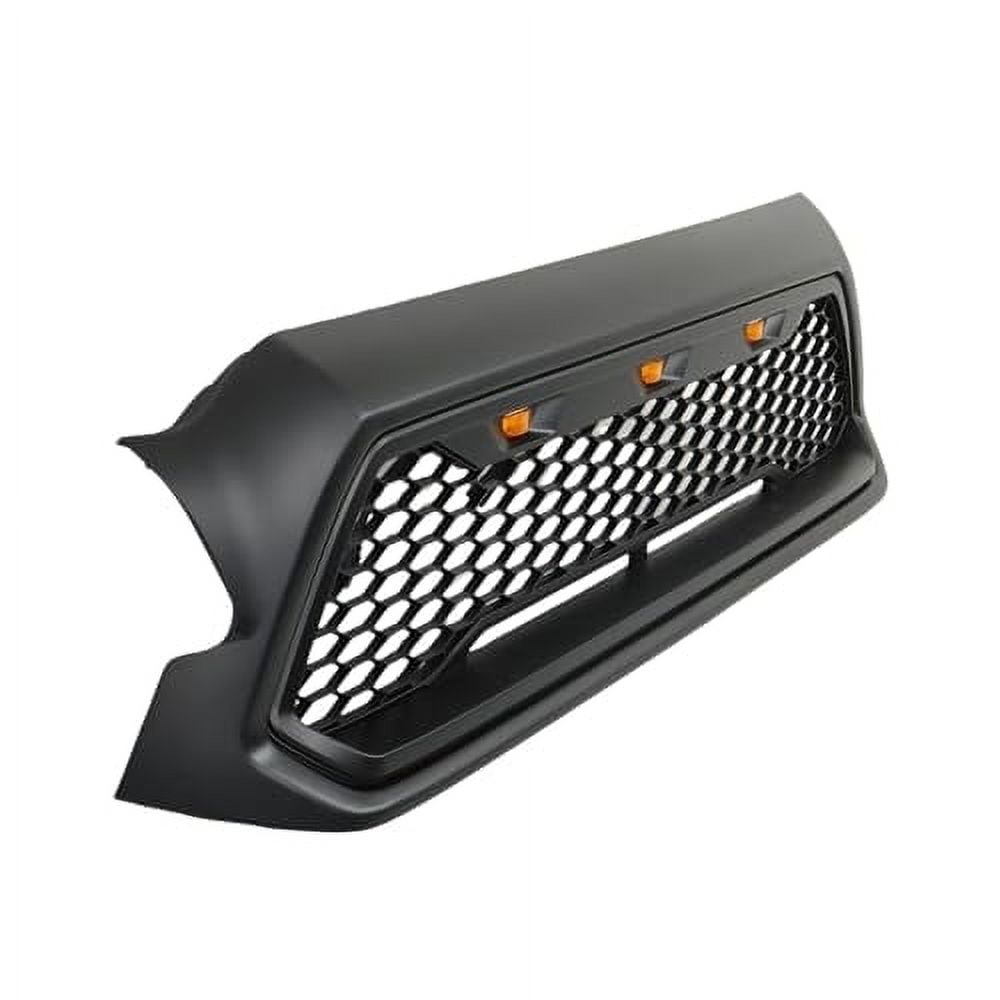 Front Grille Bumper Grill with Lights Matte Black Mesh Replacement for ...