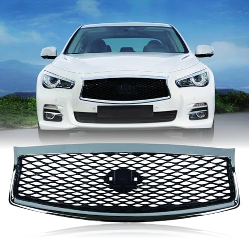 Front Grille | Compatible with 2014 2015 2016 2017 INFINITI Q50 | Black ...