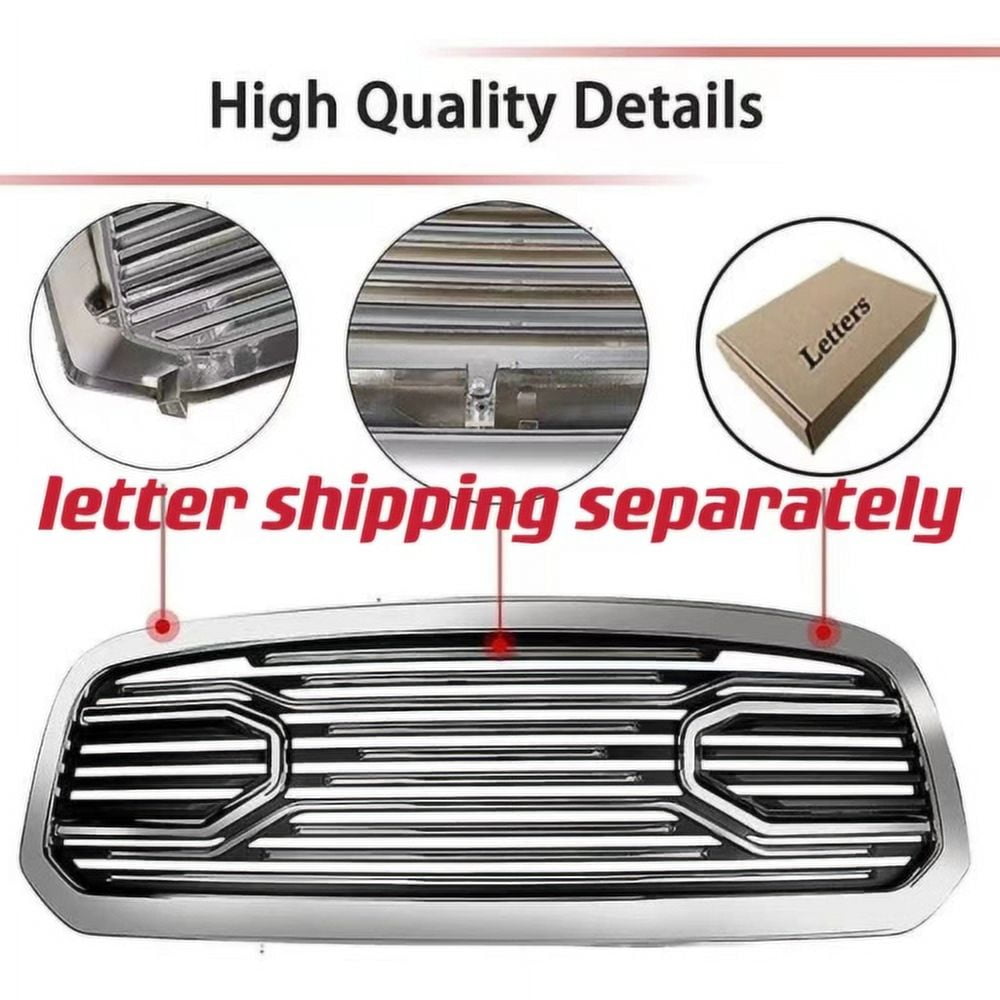Front Grille For 2013 2014 2015 2016 2017 2018 Dodge Ram 1500 Chrome ...