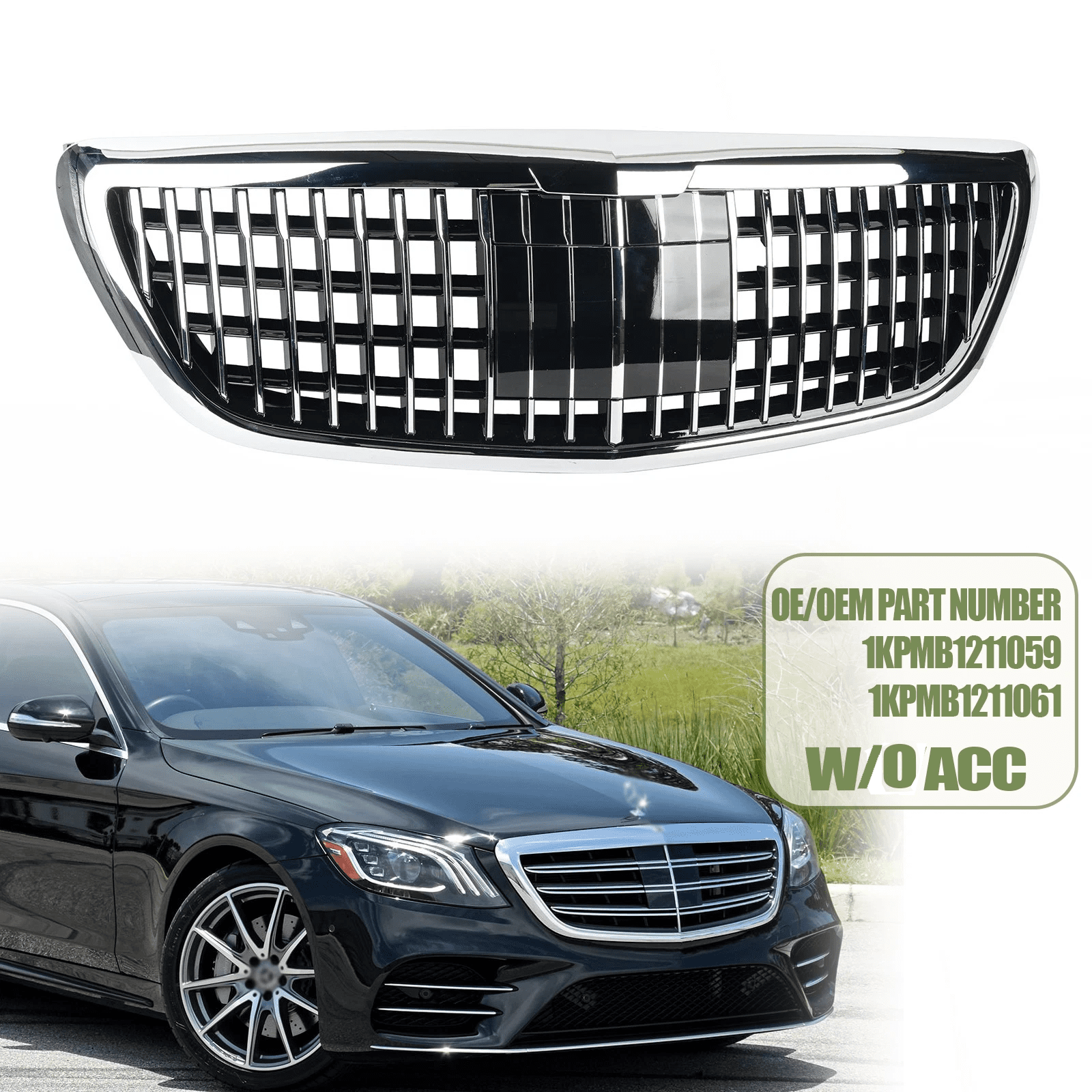 Front Grille For 2014-2020 2019 Mercedes Benz S-Class W222 S450 Maybach ...