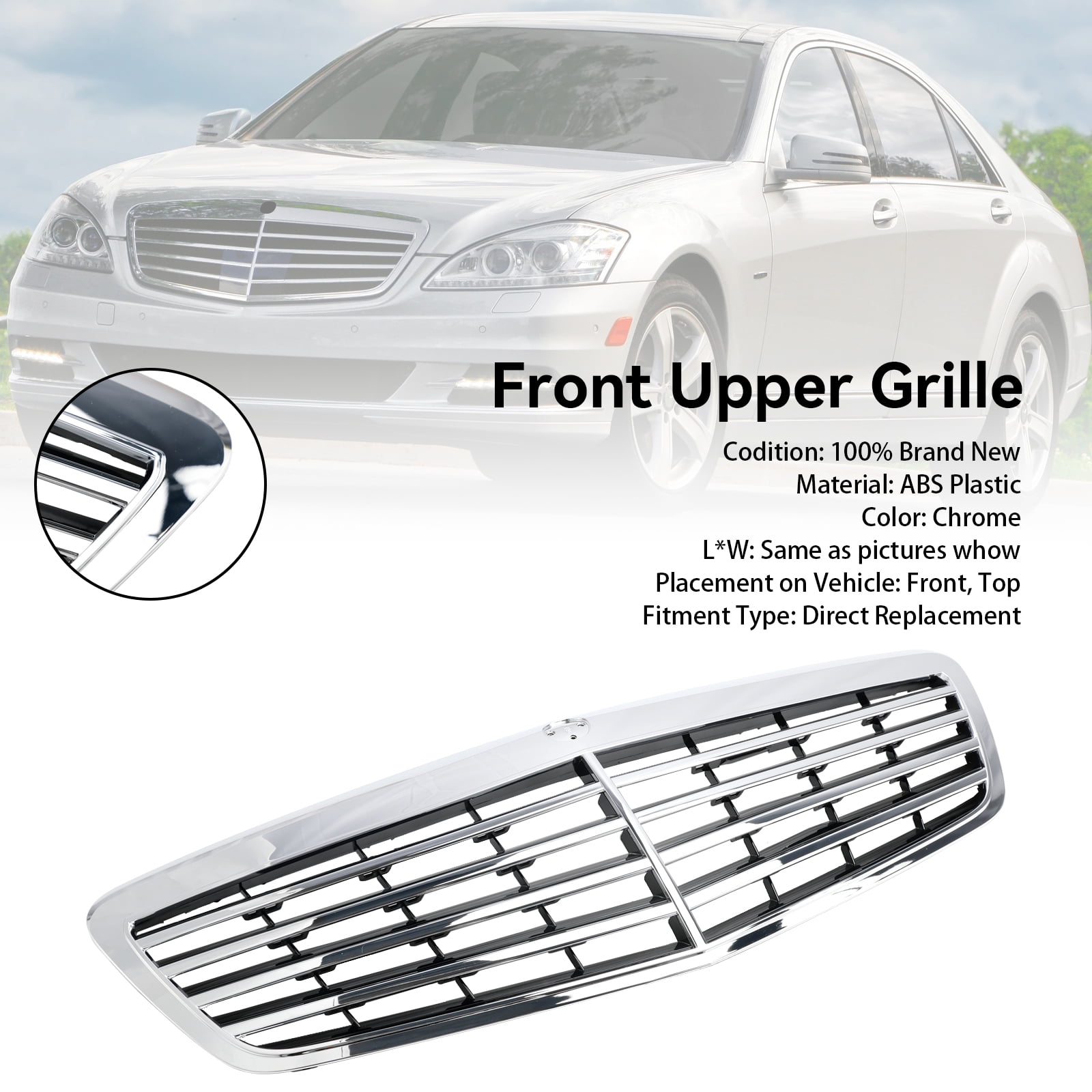 Front Grille Grill Fit for Mercedes Benz S-Class W221 S550 S600 S63 S65 ...