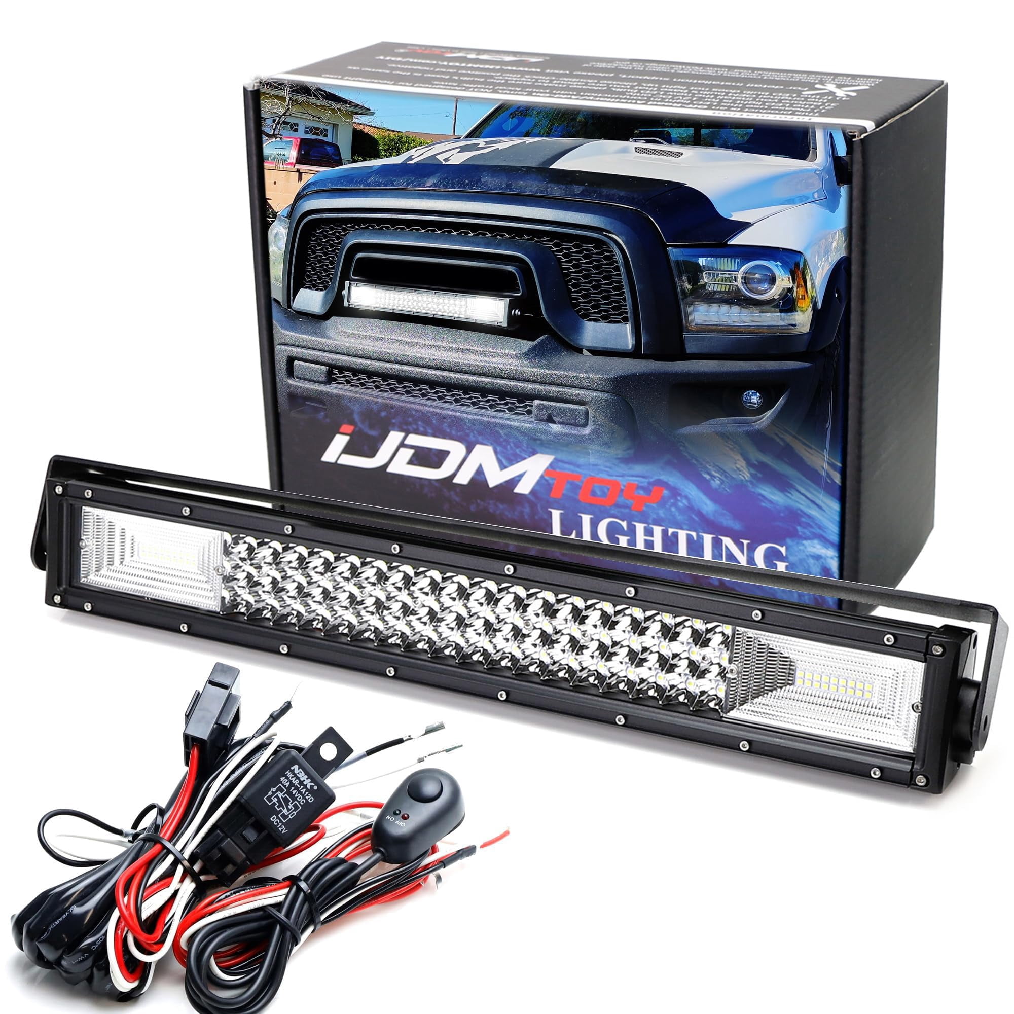 Front Grille Mount 21-Inch LED Light Bar Kit, For 2015-18 RAM 1500 ...