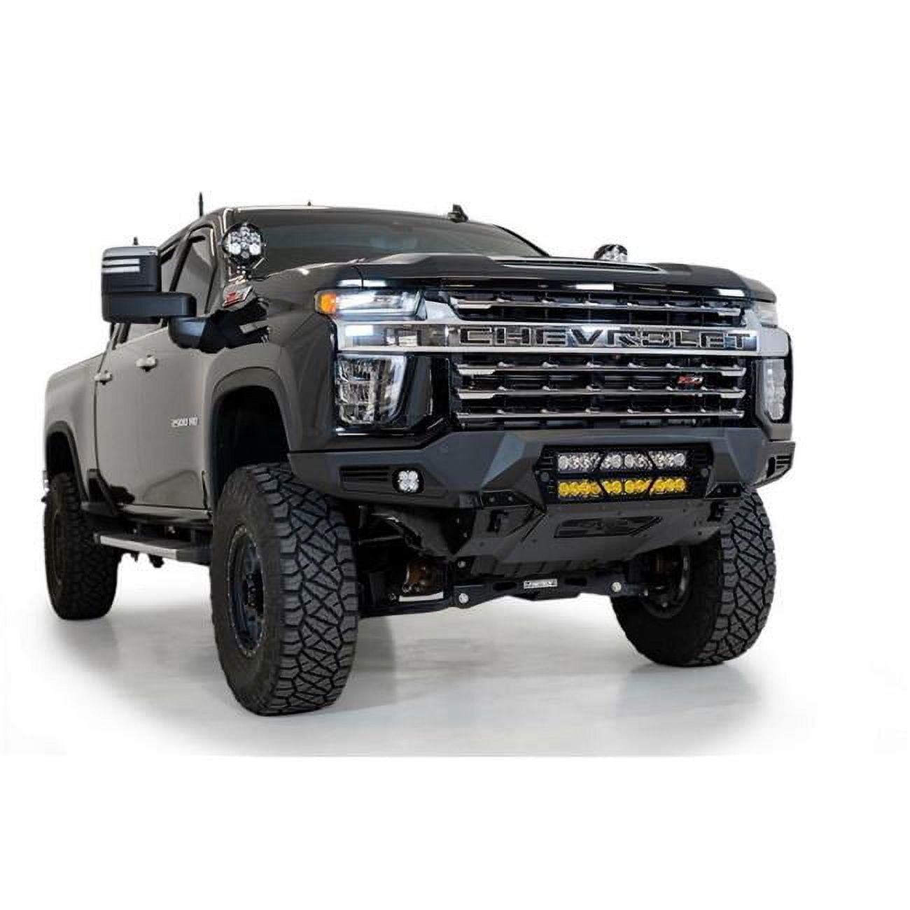Front HD Bumper with Dual 20 LED Bar Mounts & Parking Sensor Cutouts ...