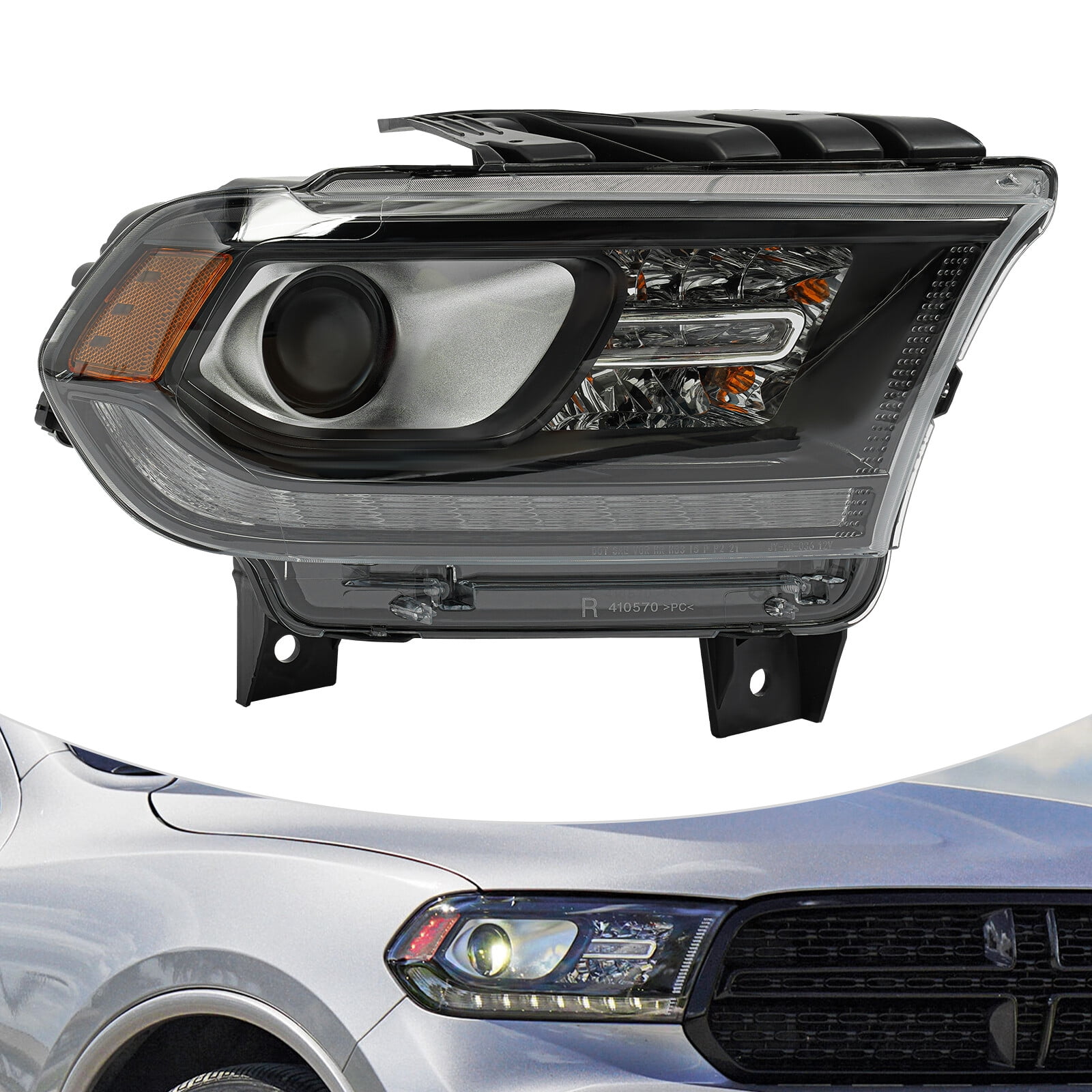 Front HID Headlights Assembly Right Side for Dodge Durango 2016-2020 w ...
