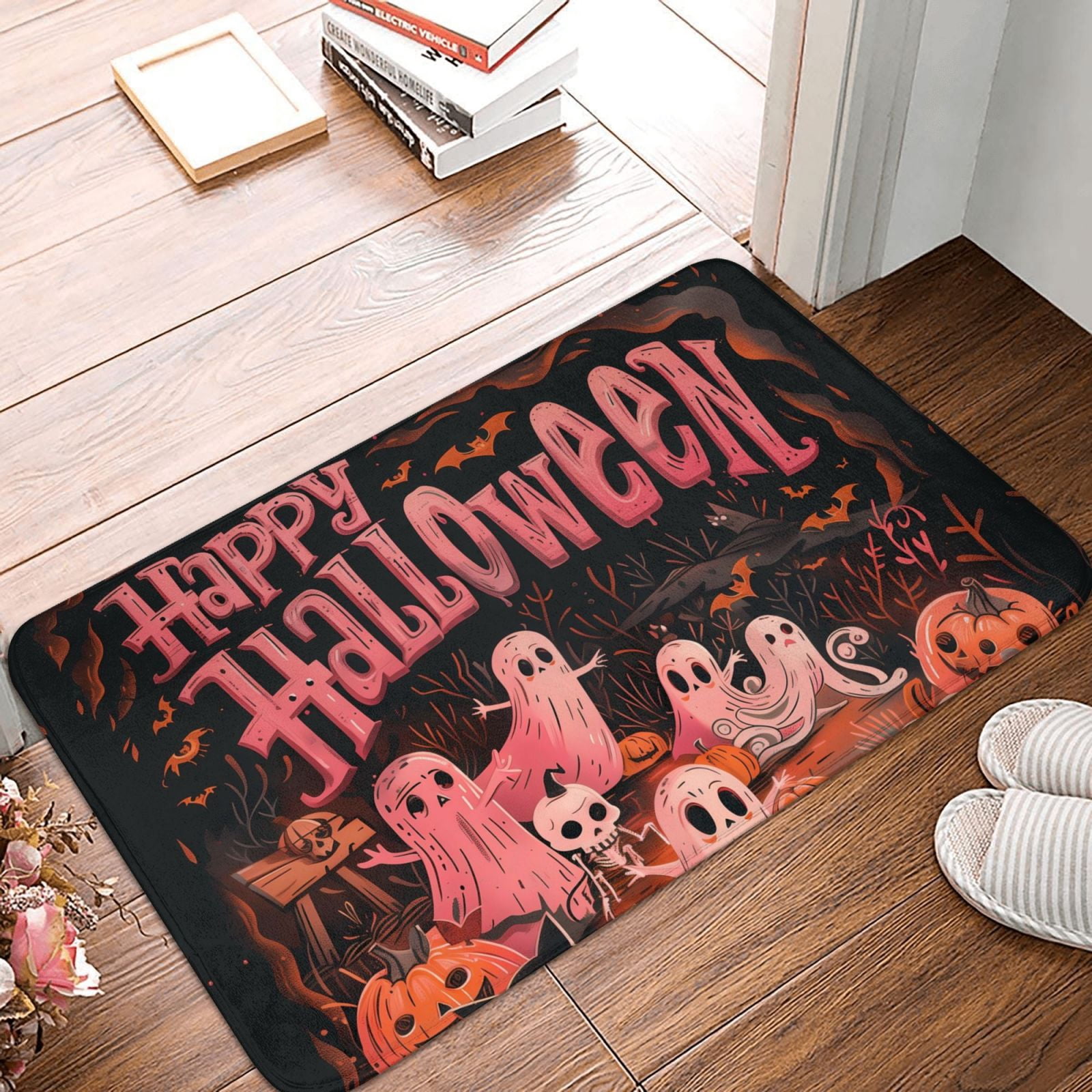 Front Halloween Door Mat Indoor Outdoor Halloween Decorations - 16*24in ...