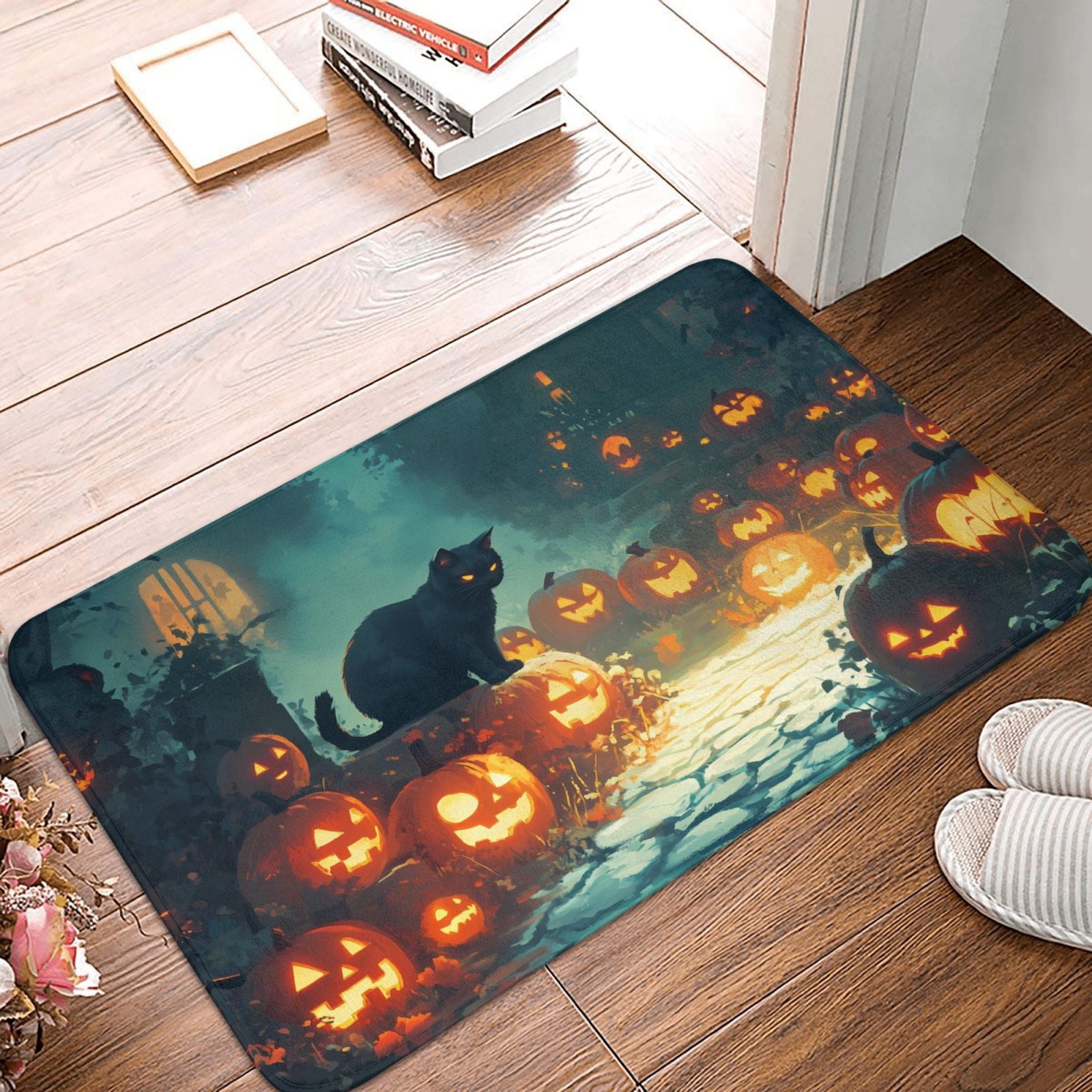 Front Halloween Door Mat Indoor Outdoor Halloween Decorations - 16*24in ...