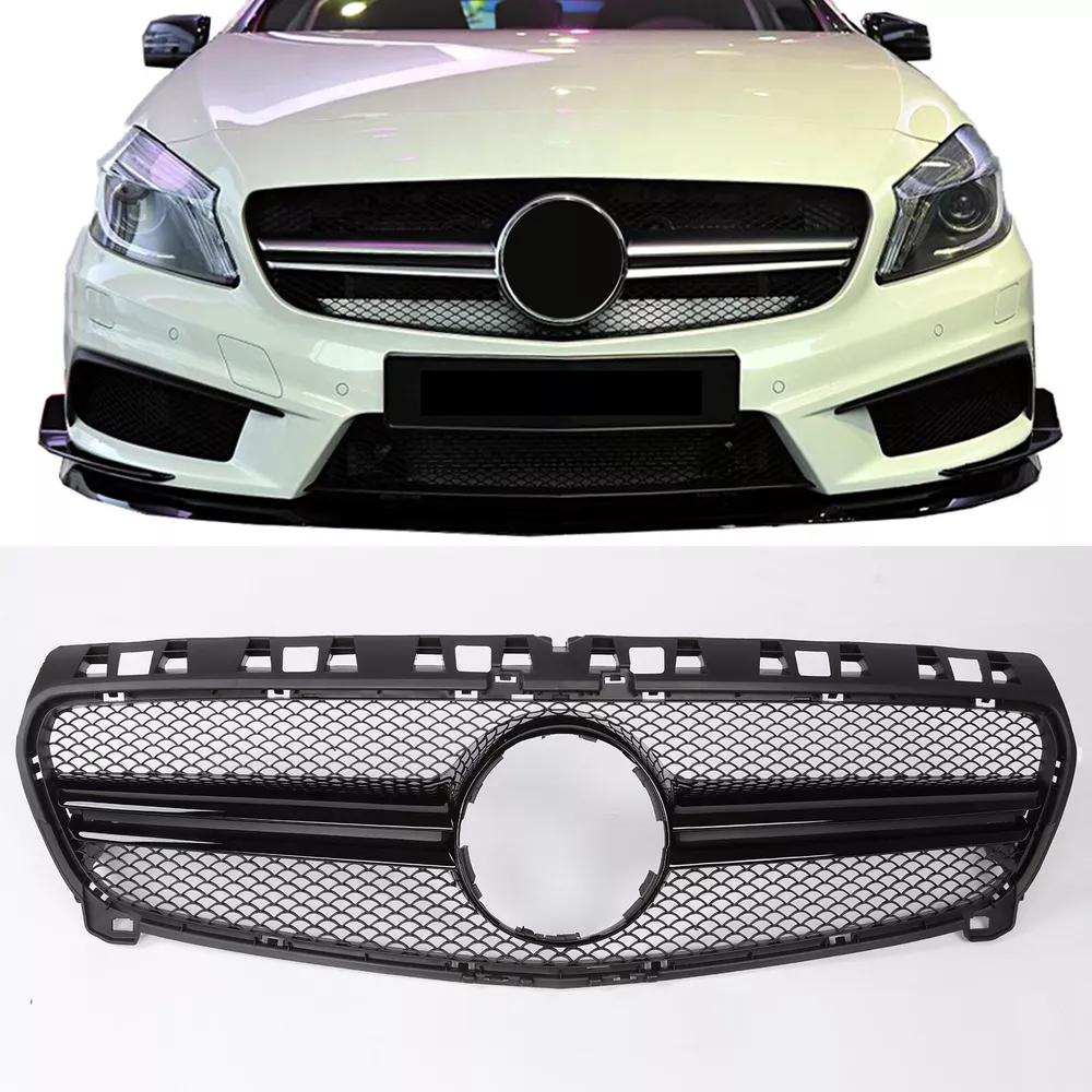 Front Hood Upper Grille Grill Black For Mercedes Benz W176 A200 A250 ...