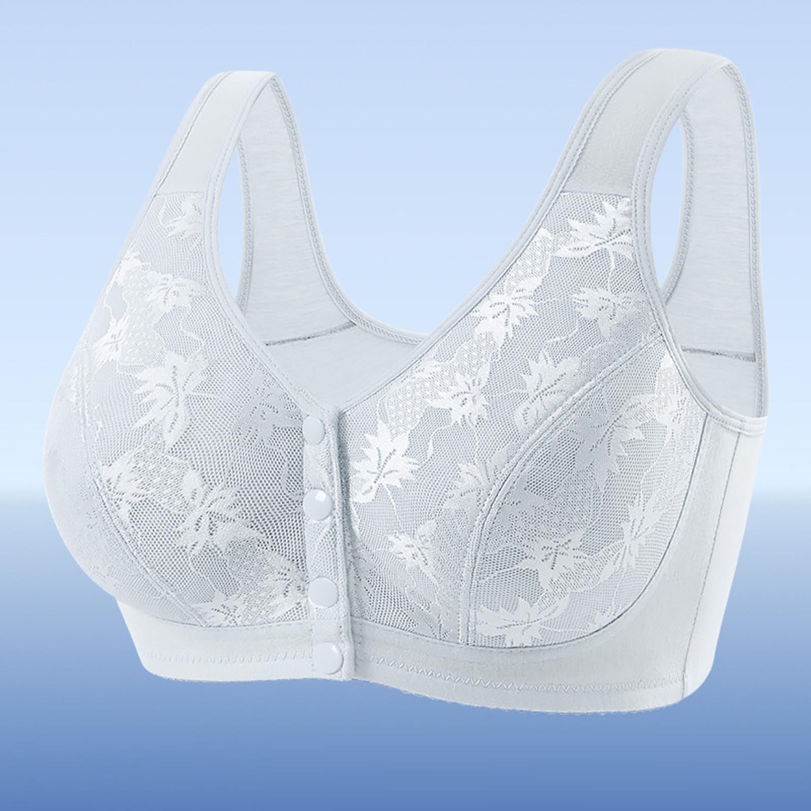 Front Hook Seamless Back Smoothing Wireless Bra For Women Comfortable ...