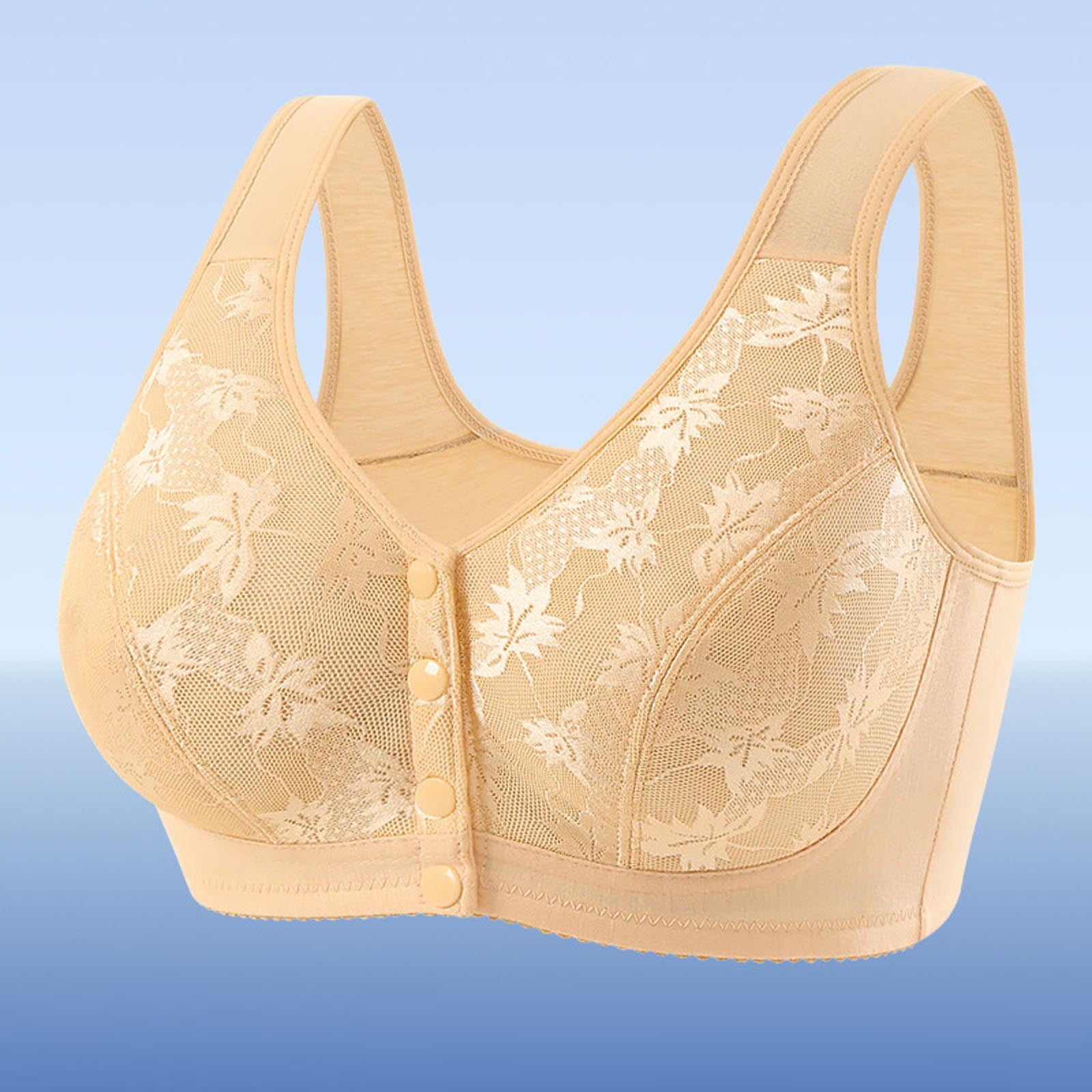 Front Hook Seamless Back Smoothing Wireless Bra for Women Comfortable ...