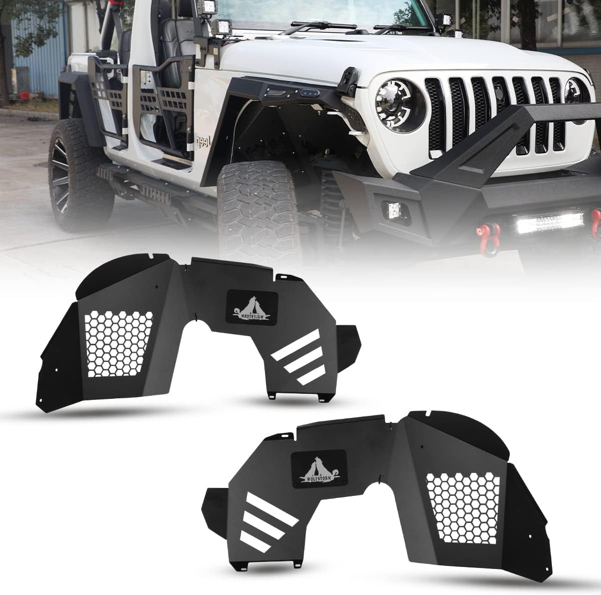 Front Inner Fender Liners Fit For 2018-2026 Jeep Wrangler JL/JLU 2 ...