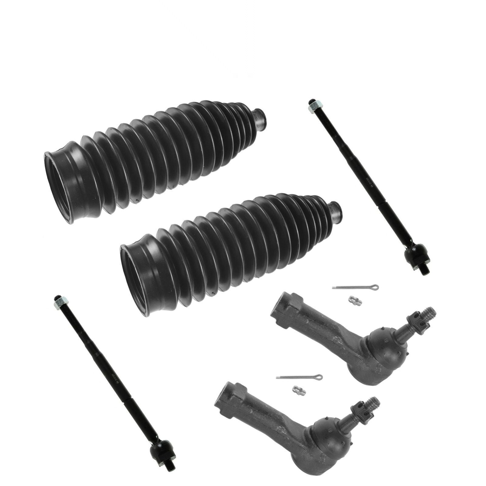Front Inner Outer Tie Rod End Rack Bellow Boot Steering Kit Set 6pc for Cobalt G5 for Ion Red ...