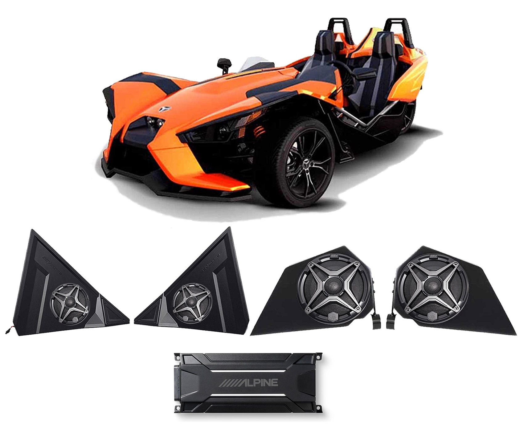 Alpine Amplifier ATV Audio UTV Sound System: Front Kick+Side Panel ...