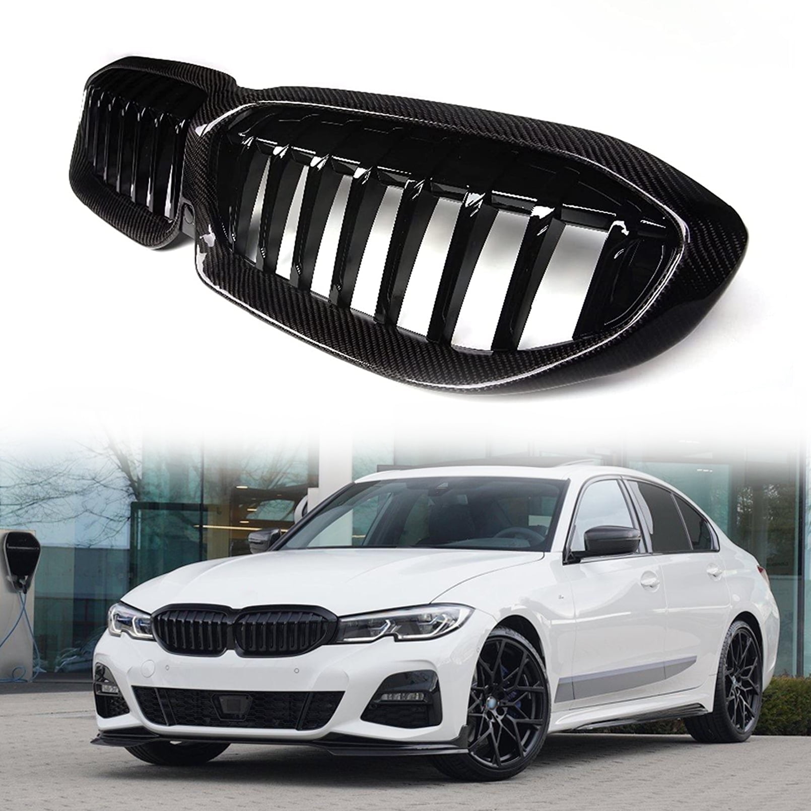 For 2019 2020 2021 2022 BMW 3Series G20 Front Kidney Grille Carbon ...