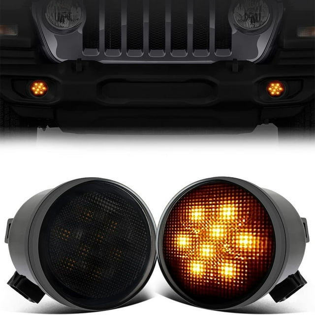Front LED Turn Signal Side Marker Fender Lights Smoked Lens for Jeep ... Front LED Turn Signal Side Marker Fender Lights Smoked Lens for Jeep ...