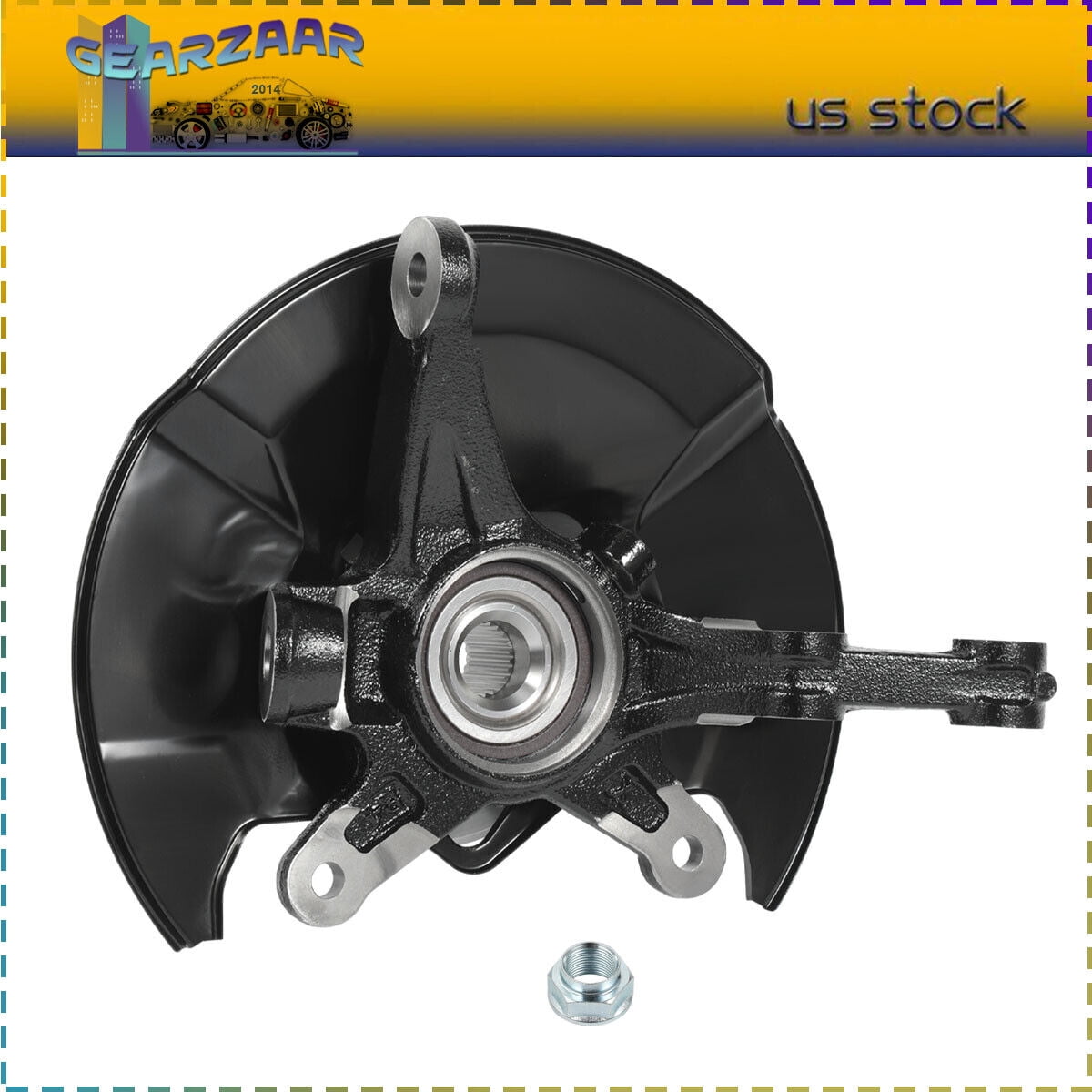 Honda Civic Front Left Steering Knuckle & Wheel Hub Bearing Assembly ...