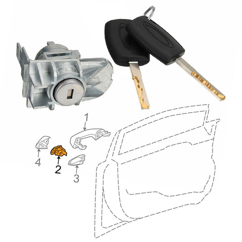 Front Left Door Lock Cylinder with 2 Key 1552849 for ford for Focus for ...