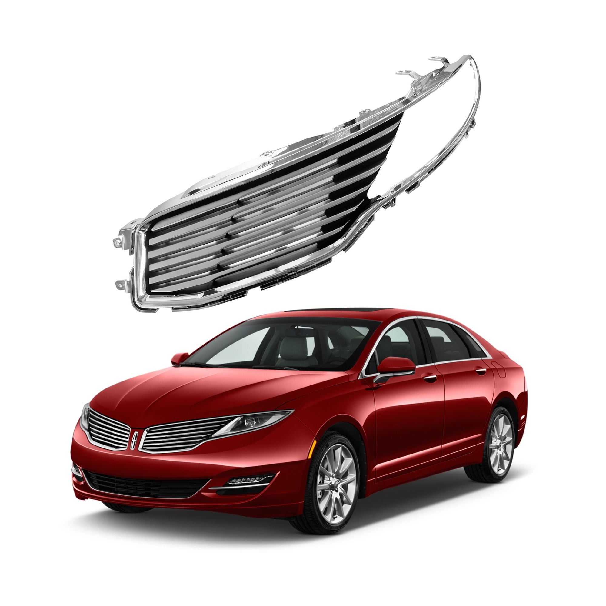 Mid Valley Front Left Radiator Grille Chrome for 2013-2016 Lincoln MKZ DP5Z8201BA - Walmart.com