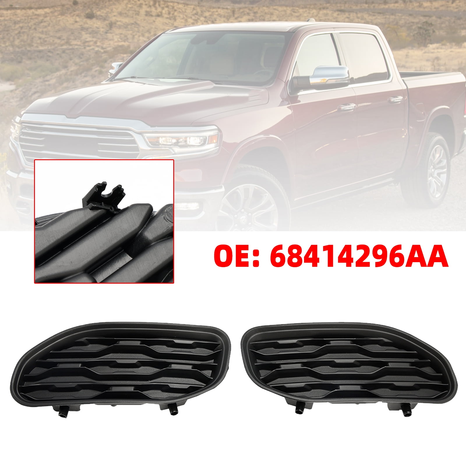 Front Left & Right Side Bumper Bezel 8414296AA for Ram 1500 2019-2024 ...