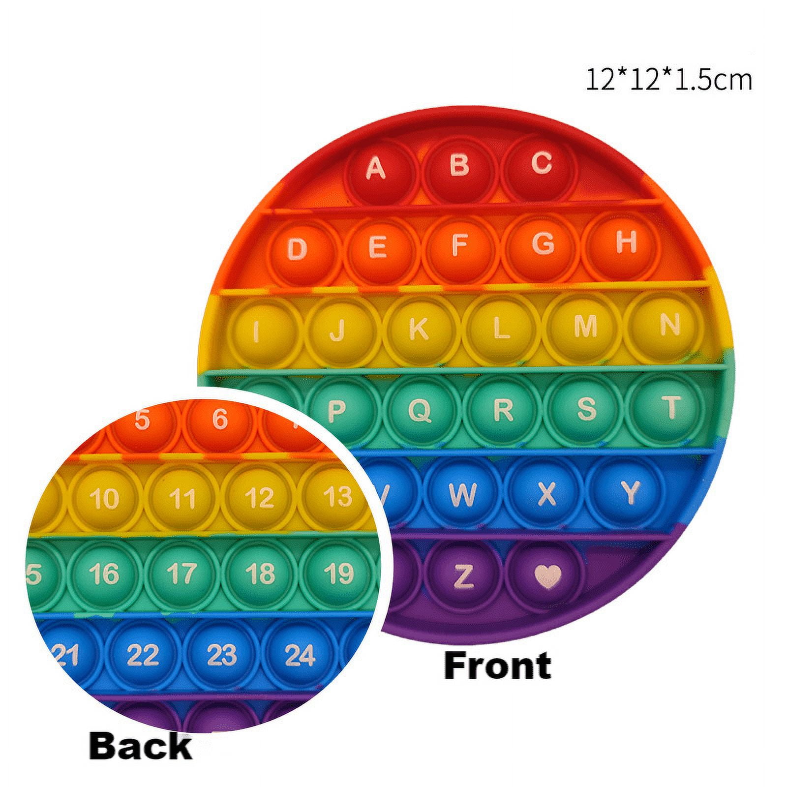 Front Letters Back Numbers 2 in 1 Pop Fidget Toys, Push Its Bubble ...