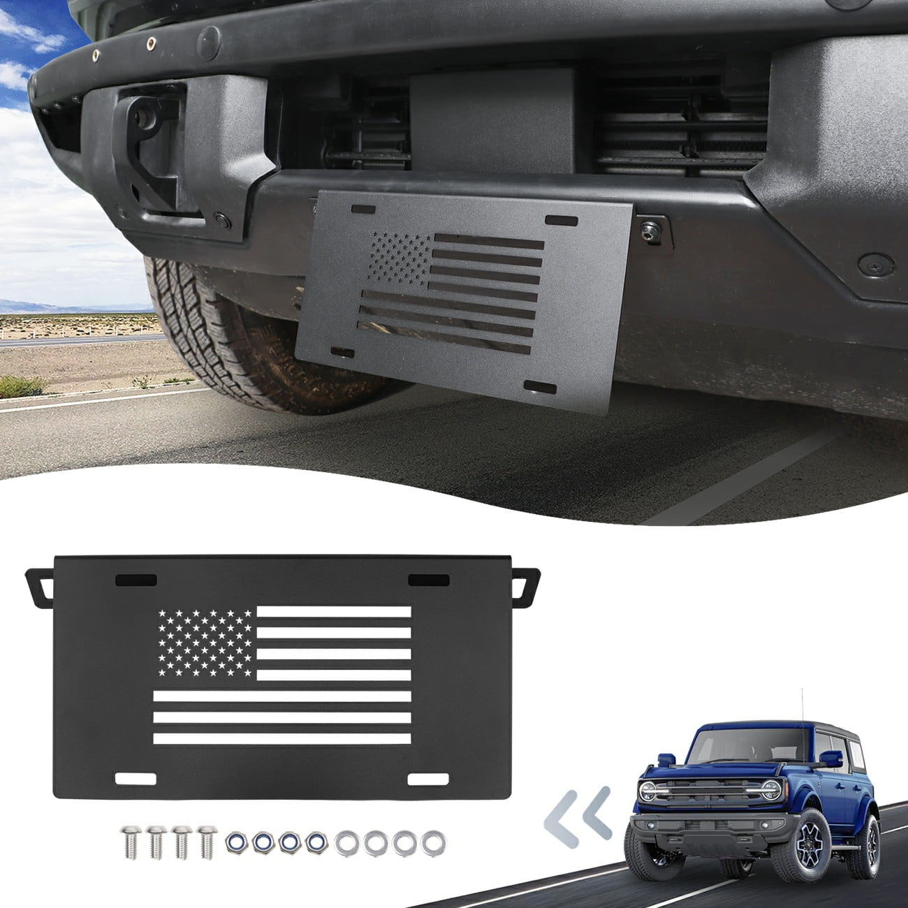Front License Plate Bracket Frame Tag Holder Guard For Ford Bronco 2021 ...