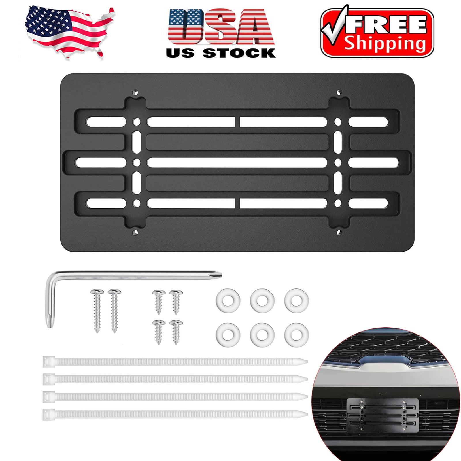 Front License Plate Bracket Holder Mount Frame Tag Universal for Car ...
