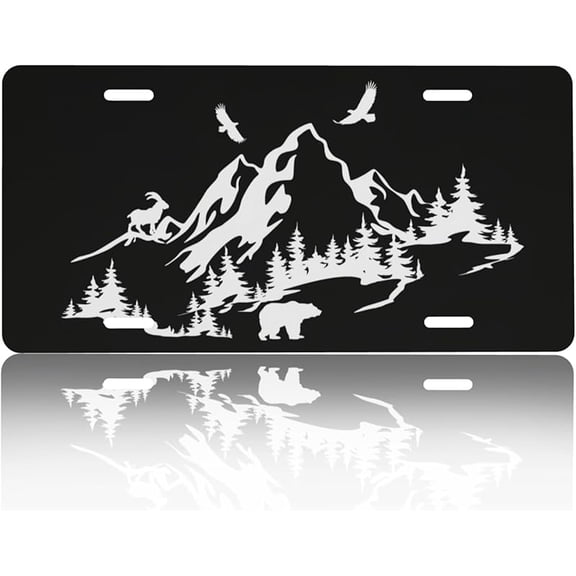 Blue Electric Guitar License Plate with 4 Holes,Novelty Aluminum Metal ...