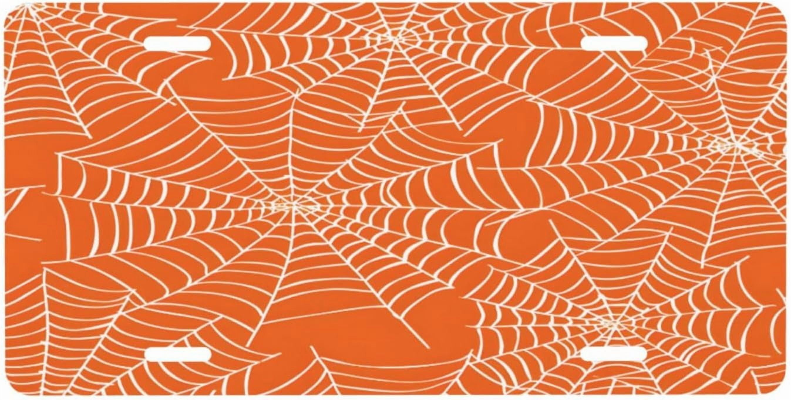 Front License Plate Halloween Spider Web Car Decor Accessory Aluminum ...