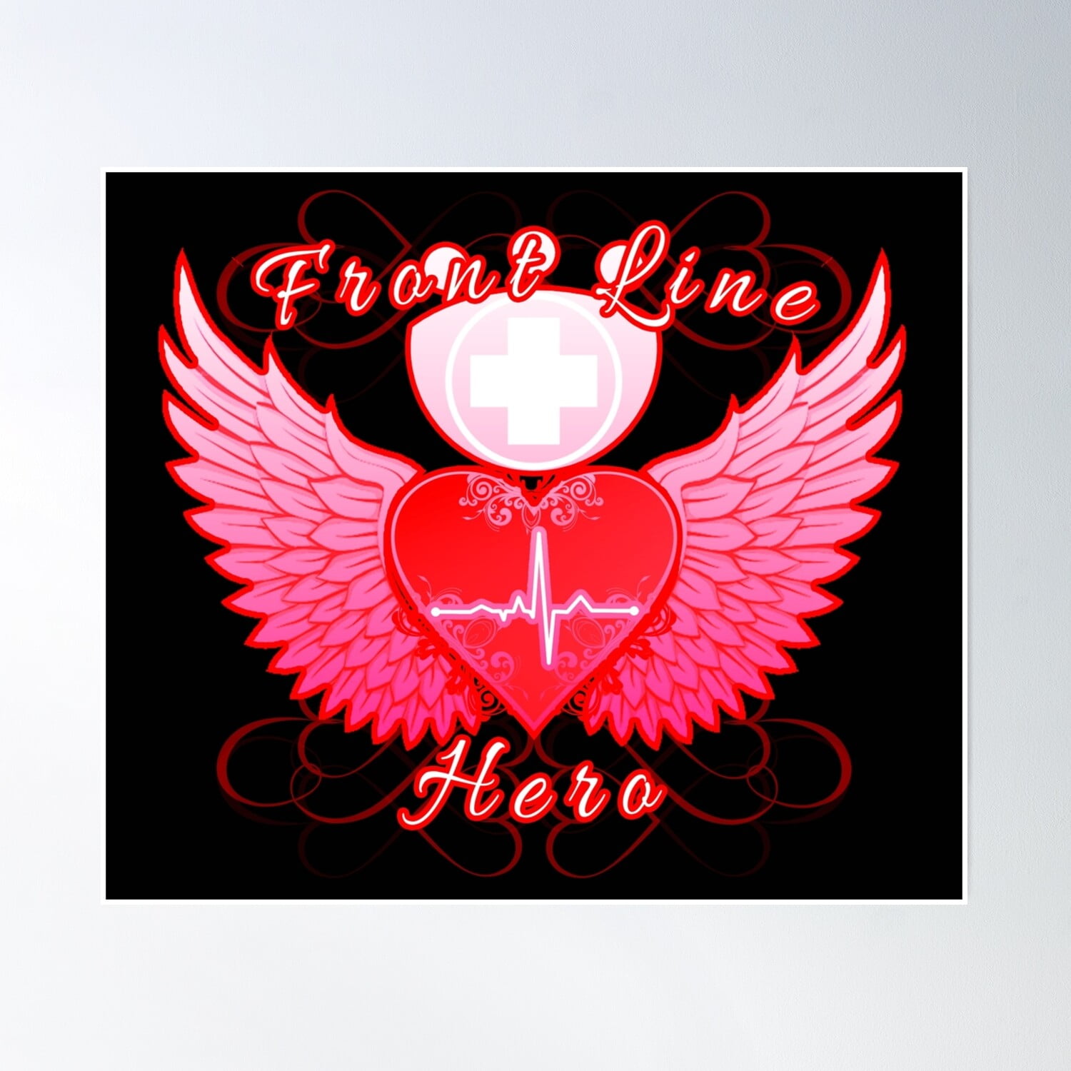 Front Line Hero Poster Wall Art, Modern Wall Decor, 12x18 UNFRAMED ...