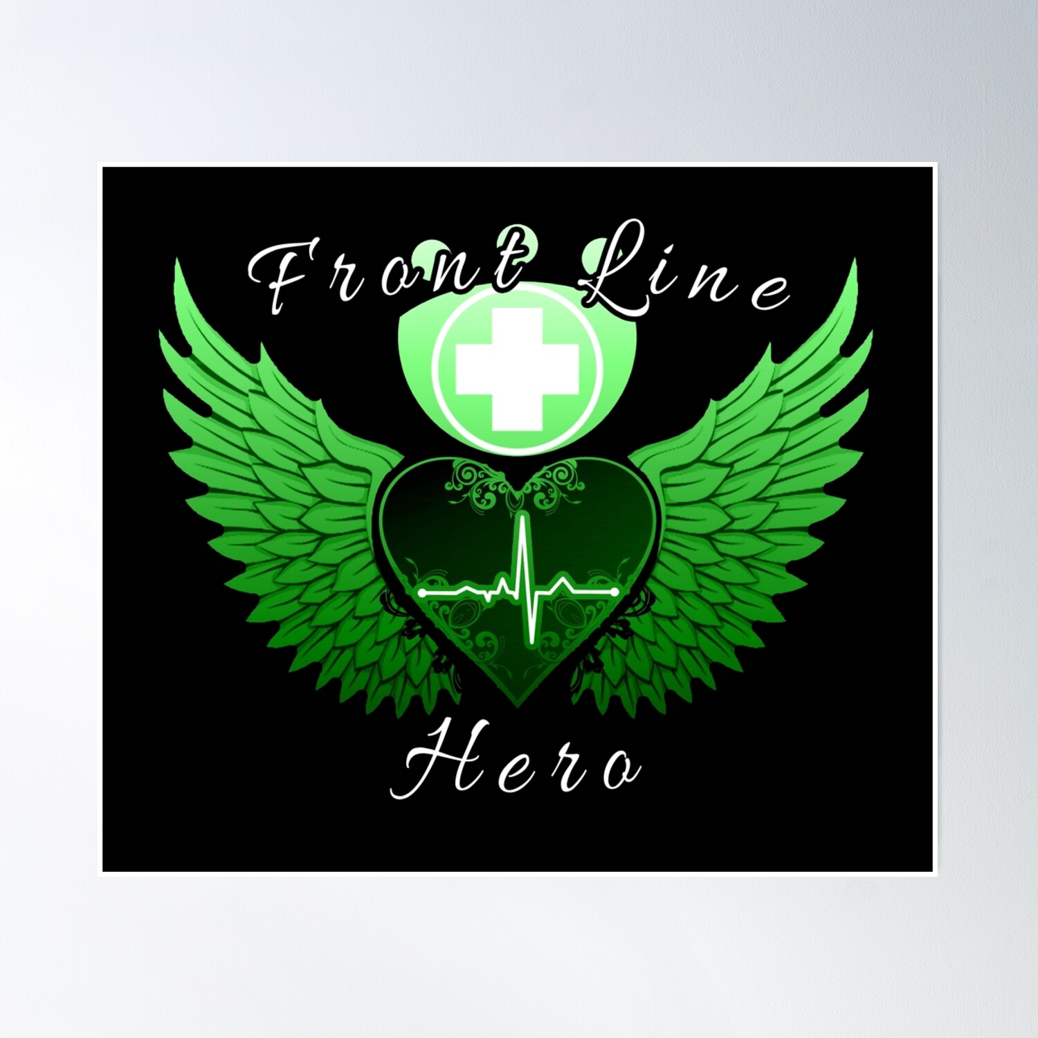 Front Line Hero Poster Wall Art, Modern Wall Decor, 8x12 UNFRAMED ...
