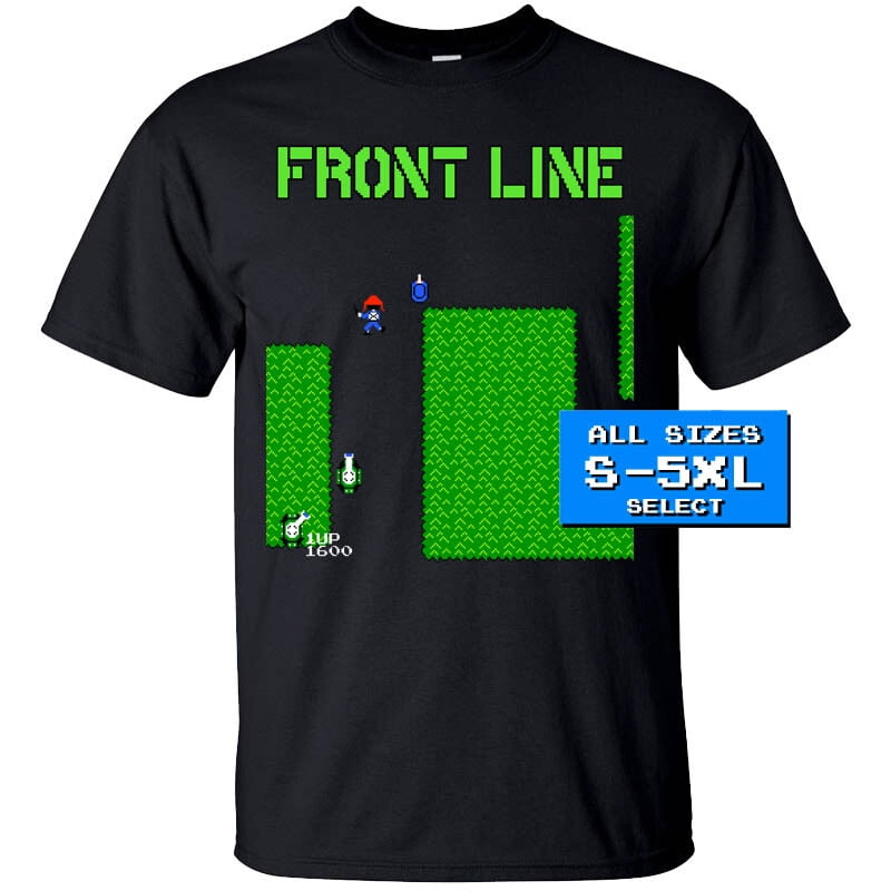 Front Line NES game screen V1 T Shirt BLACK all sizes S-5XL 100% cotton ...