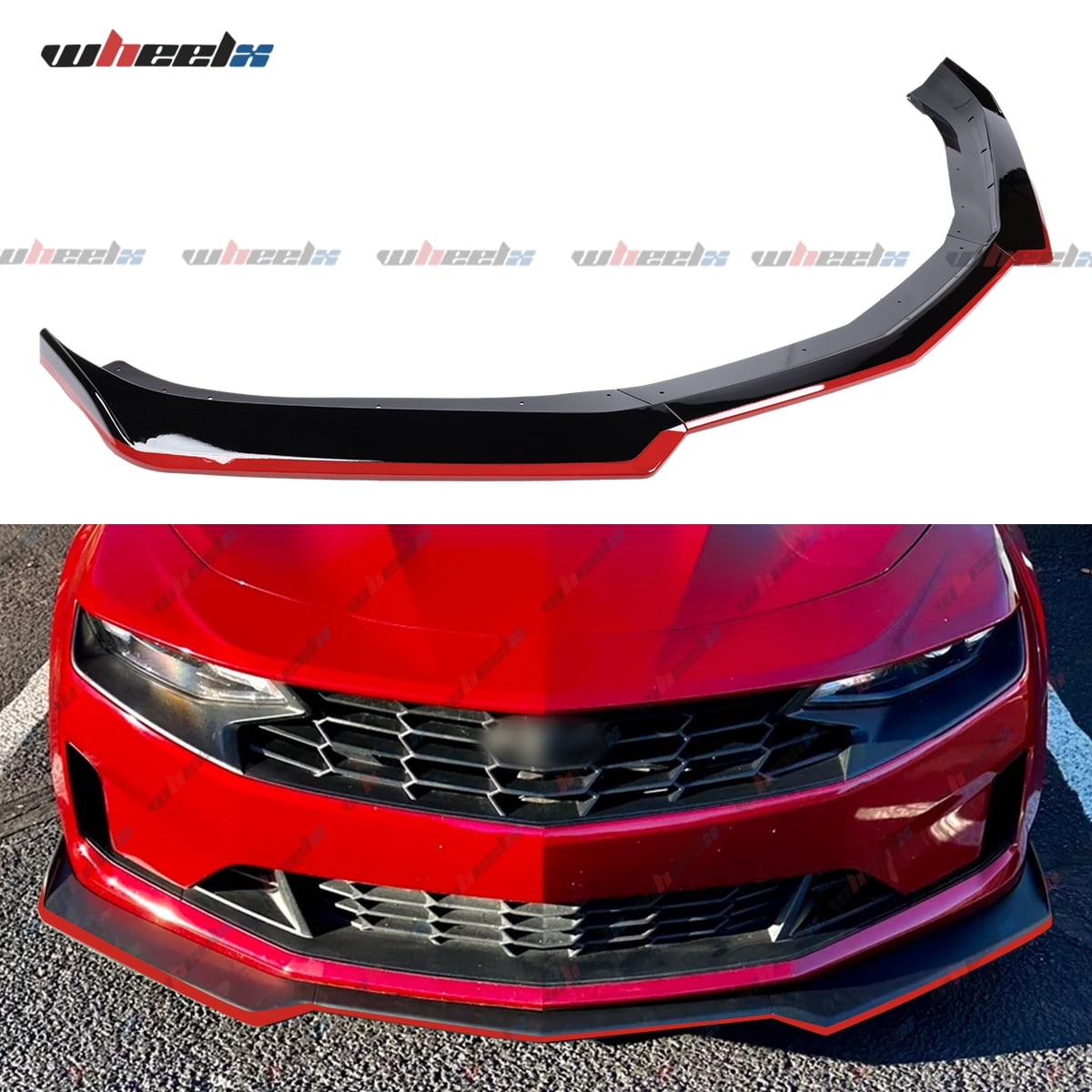 Front Lip Compatible with 2016-2024 Chevy Camaro LT LS RS SS, Red Line ...