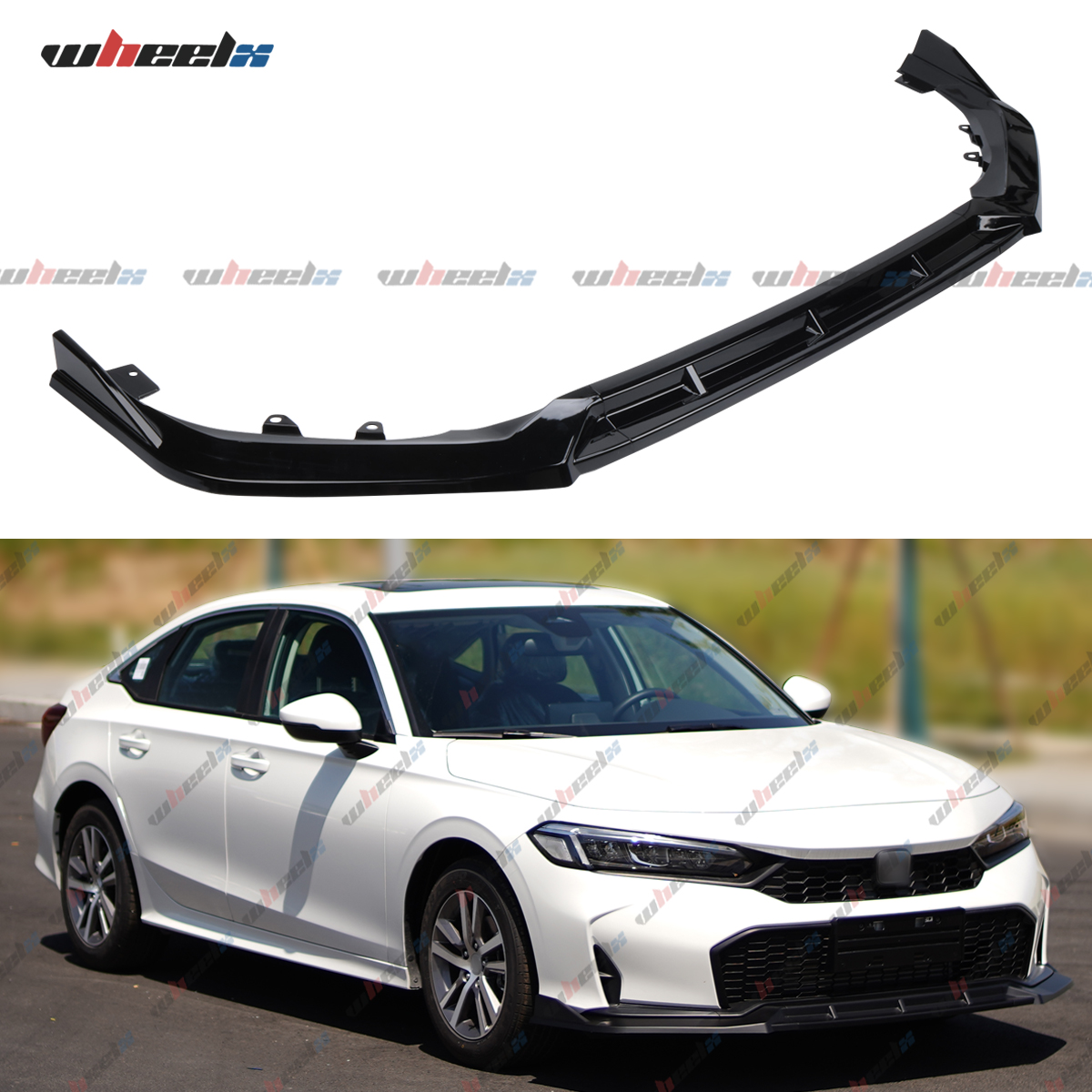 Front Lip Compatible with 2025 Honda Civic 4-Door Sedan, Bumper Air Dam ...