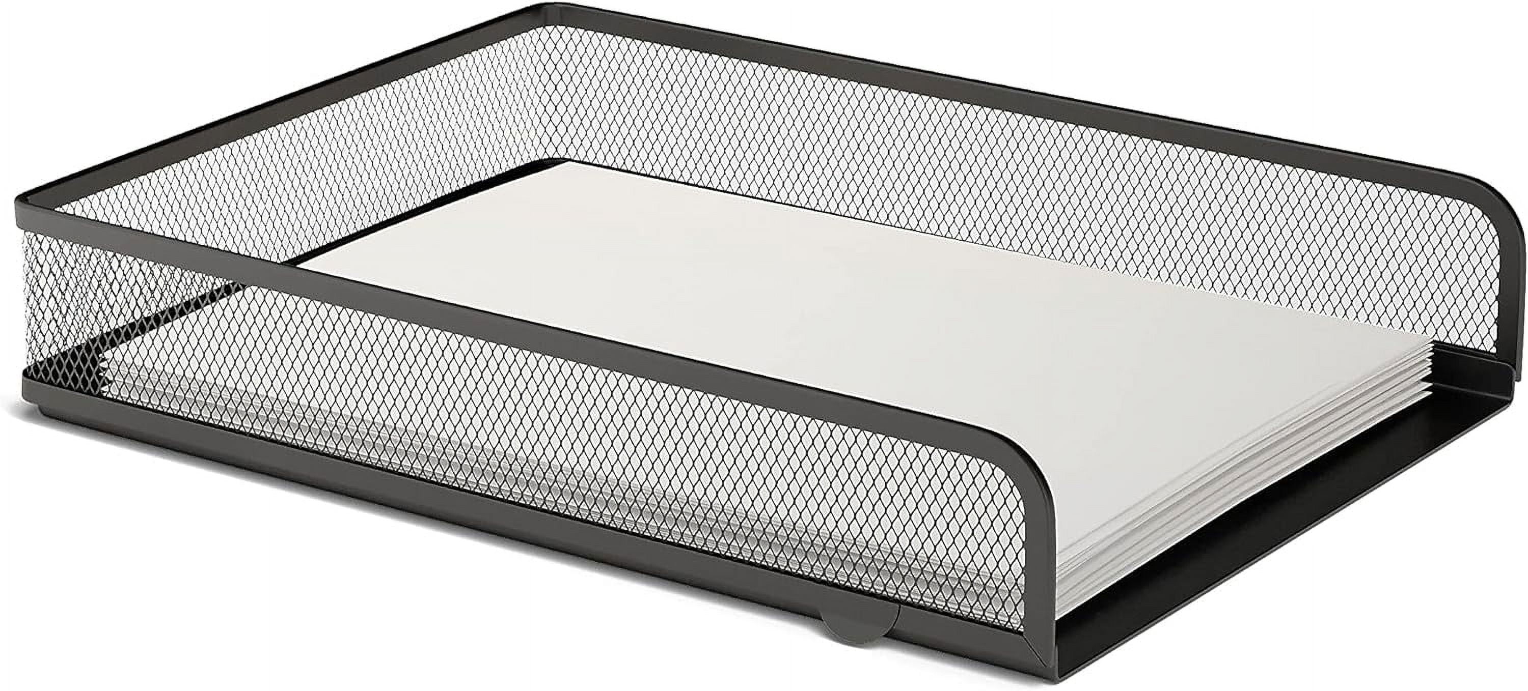 Front Load Stackable Metal Letter Tray, Matte Black, 2/Pack (TR57566 ...