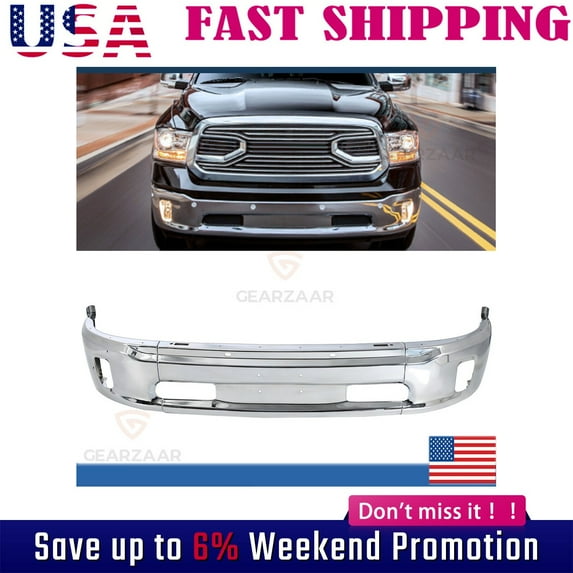 Front Lower Chrome Bumper Face Bar Fit For 2013-2018 Ram 1500 W/ Fog ...