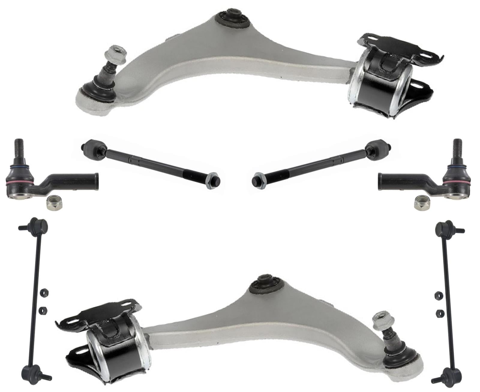 Front Lower Control Arms Inner Outer Tie Rods & Links For Volvo S60 ...