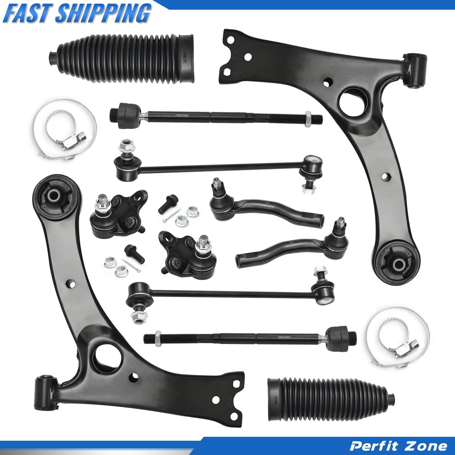 Front Lower Control Arms Kit Ball Joint Tie Rod End For 2003-2008 ...