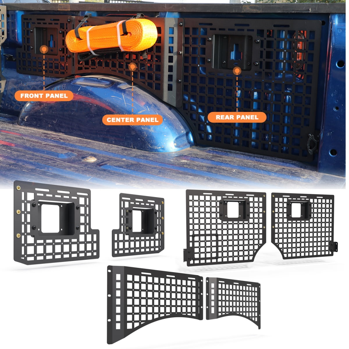 Front+Middle+Rear Side Bed Center Molle Panel Compatible with 2015-2020 ...
