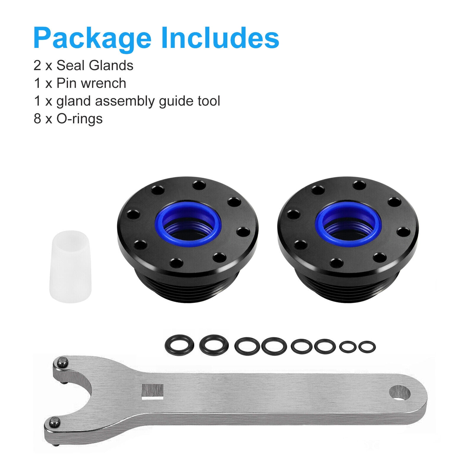 Front Mount Hydraulic Steering Cylinder Seal Kit & Pin Wrench Fit For ...