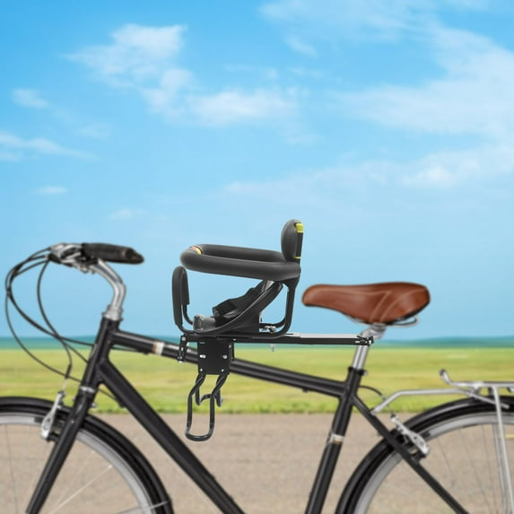 Front Mounted Child Bike Seat with Guardrail & Safety Belt, Adjustable Kids Bicycle Seat for ...