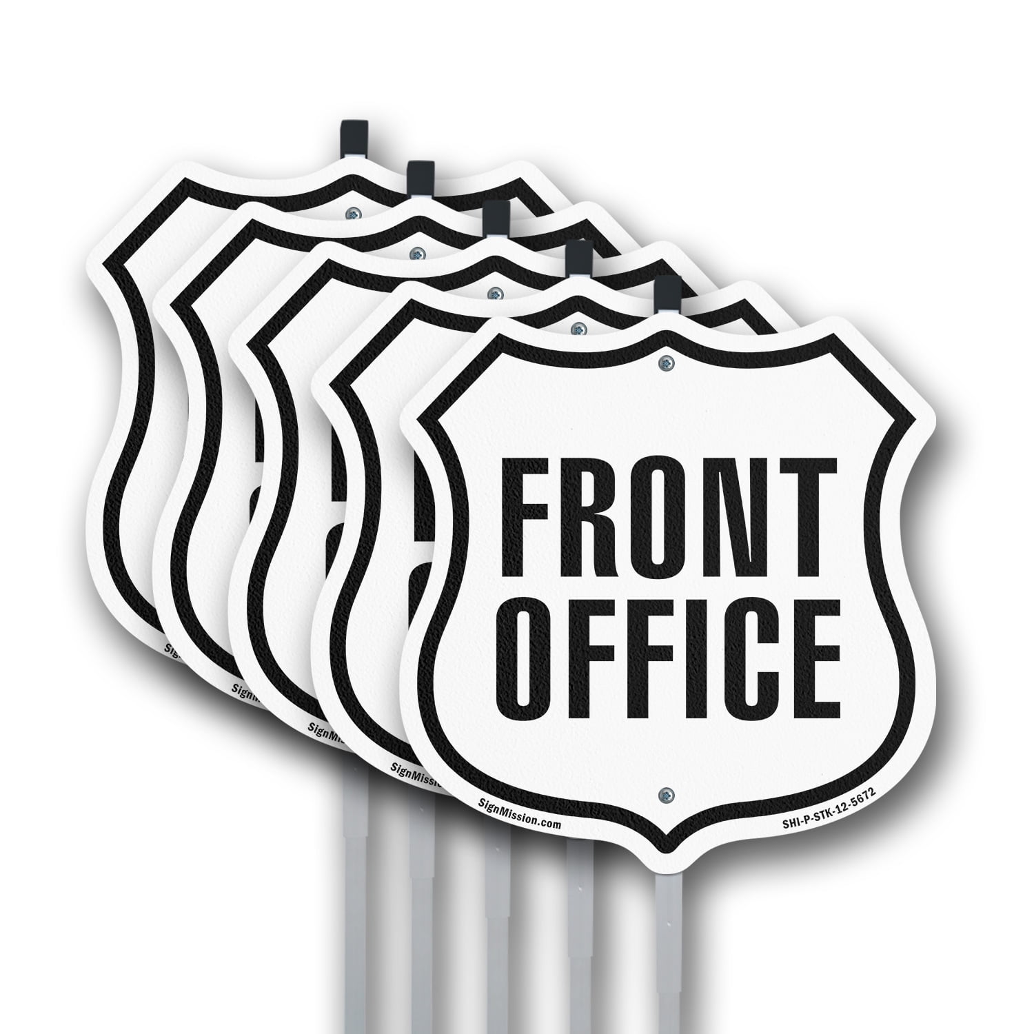 Front Office (5 Pack) 12 inch X 12 inch Shield Shaped Rust-Free ...
