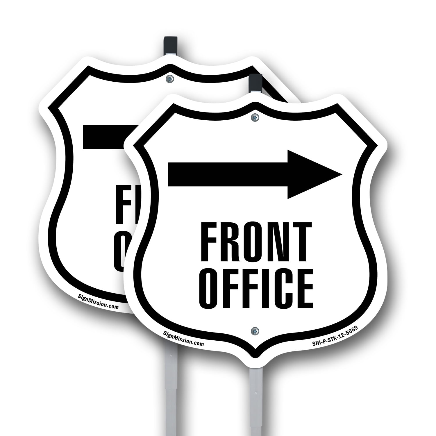 Front Office Right (2 Pack) 12 inch X 12 inch Shield Shaped Commercial ...