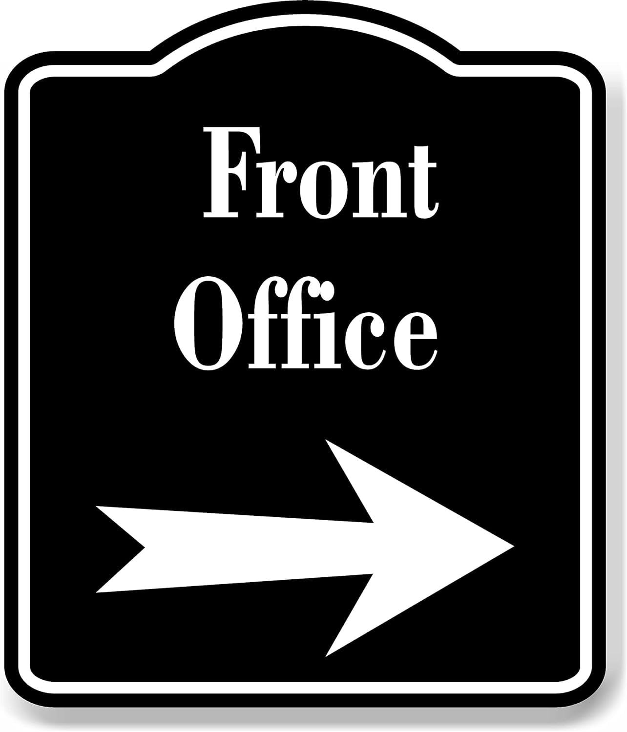 Front Office Right Arrow BLACK Aluminum Composite Sign, 8.5"x10 ...