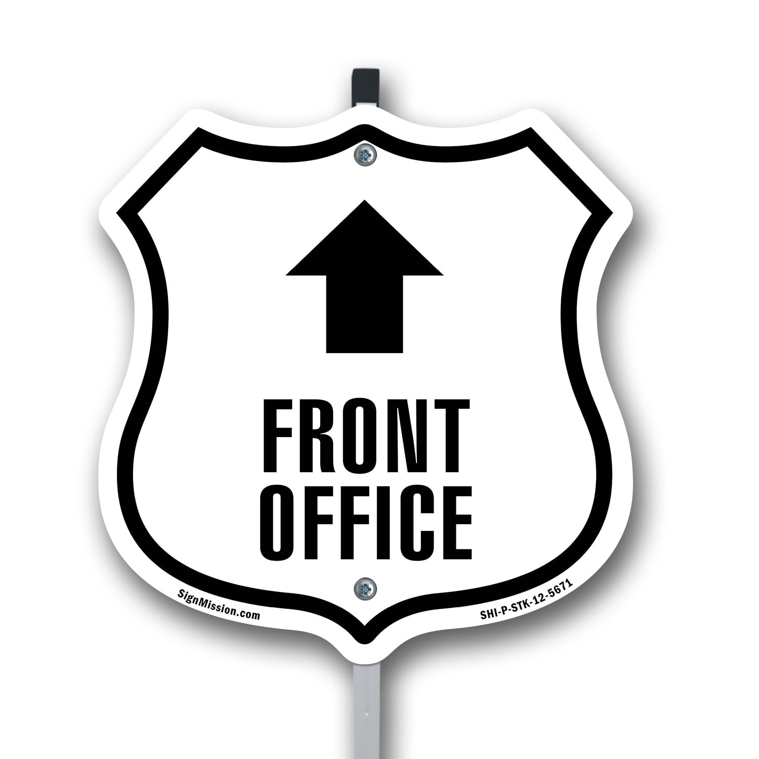 Front Office Up 12 inch X 12 inch Shield Shaped Rust-Free Aluminum ...