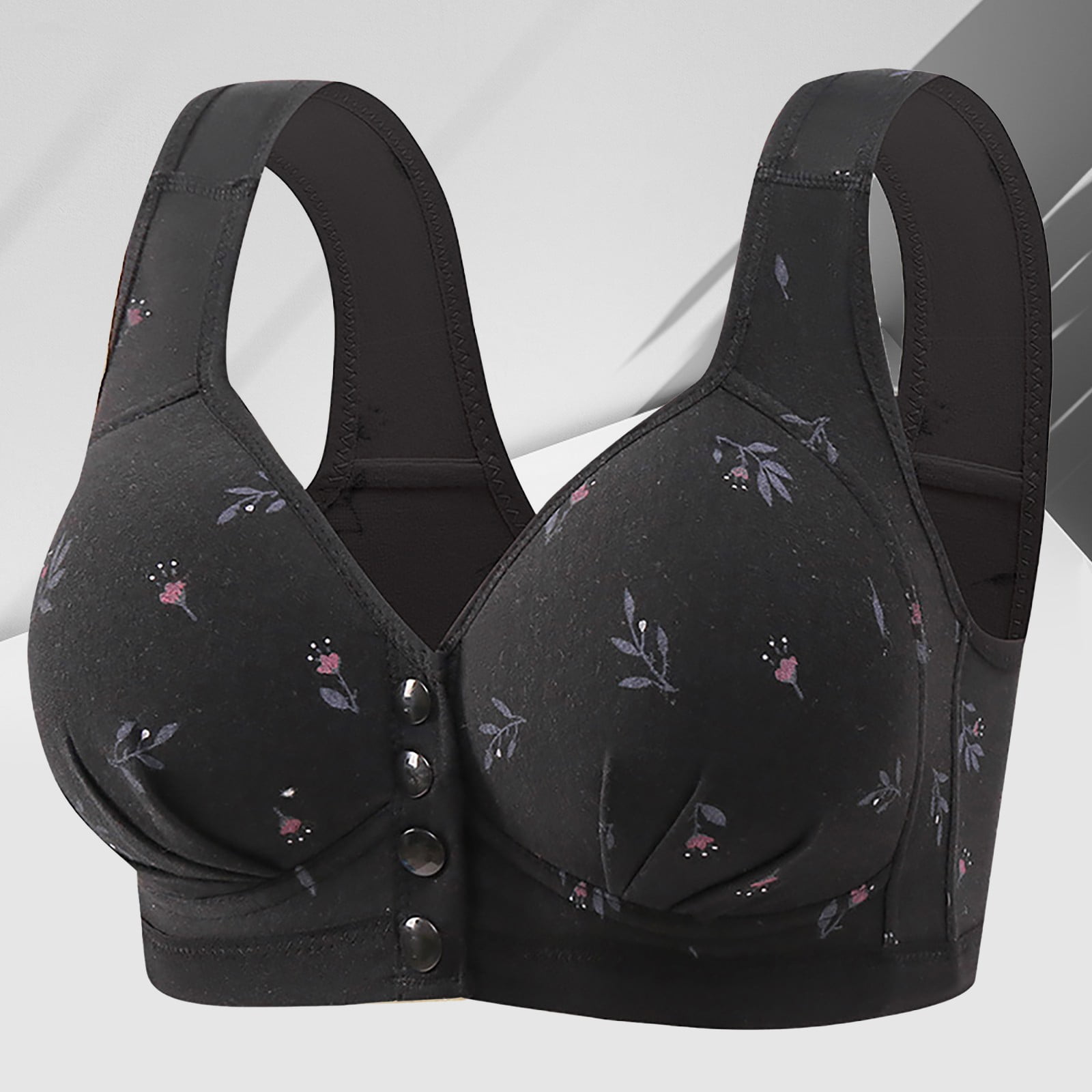 Front Opening Large Size Wire-Free Bras, Front Bra Large Size No Ring ...