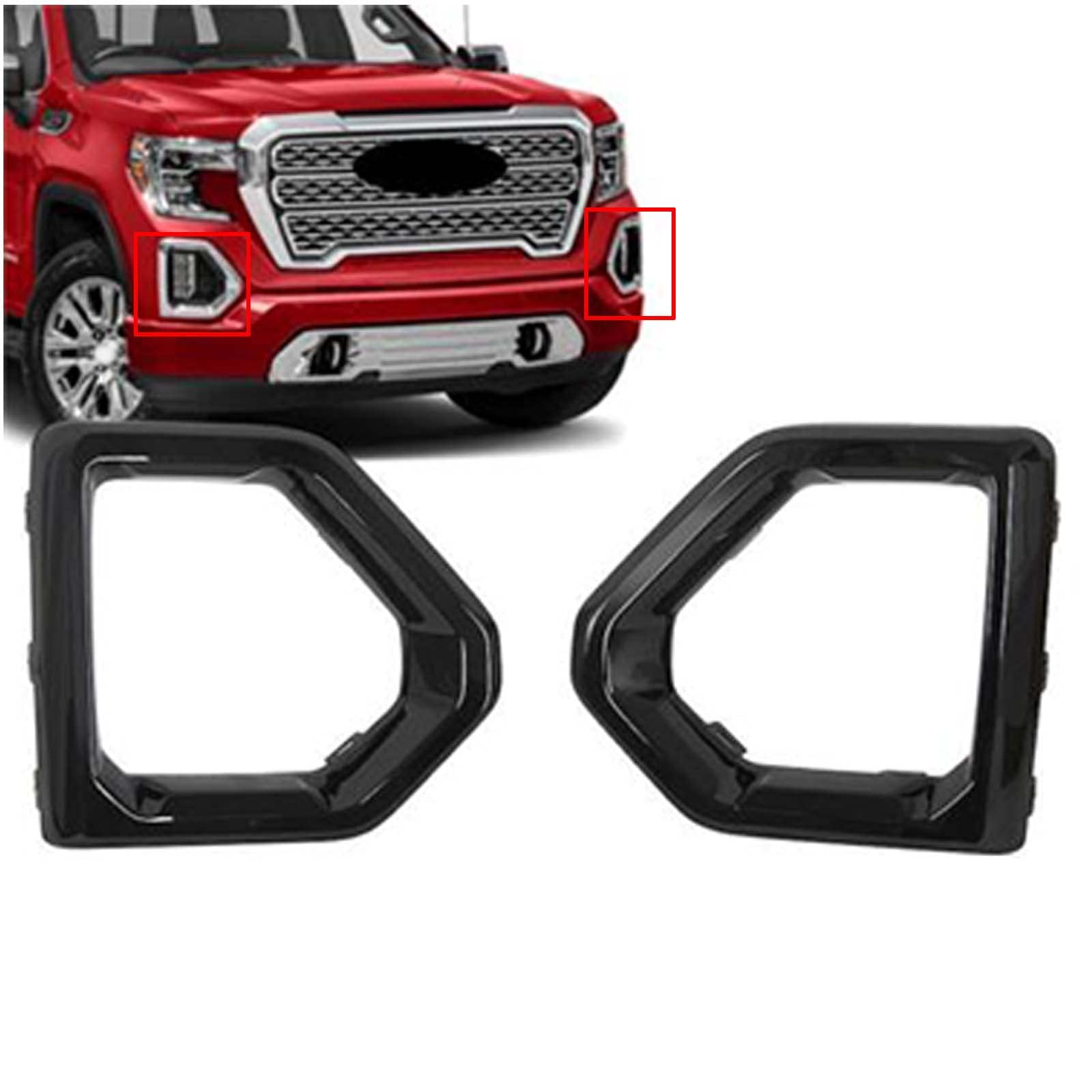 Front Outer Fog Light Bezel Cover Compatible with GMC Sierra 1500 2019 ...