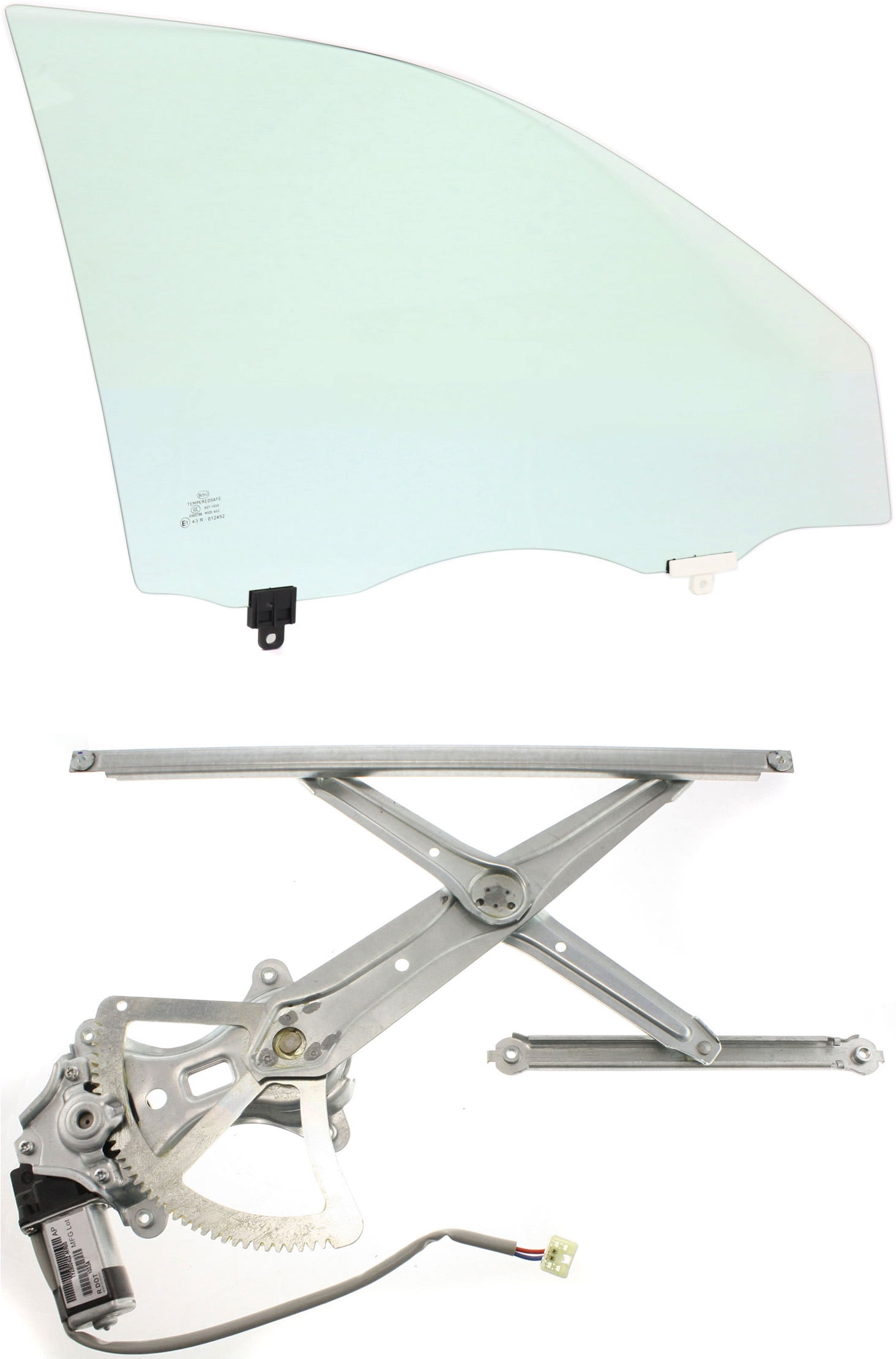 Front Passenger Side Door Glass Kit 4-Door Sedan Replaces NAGS No ...