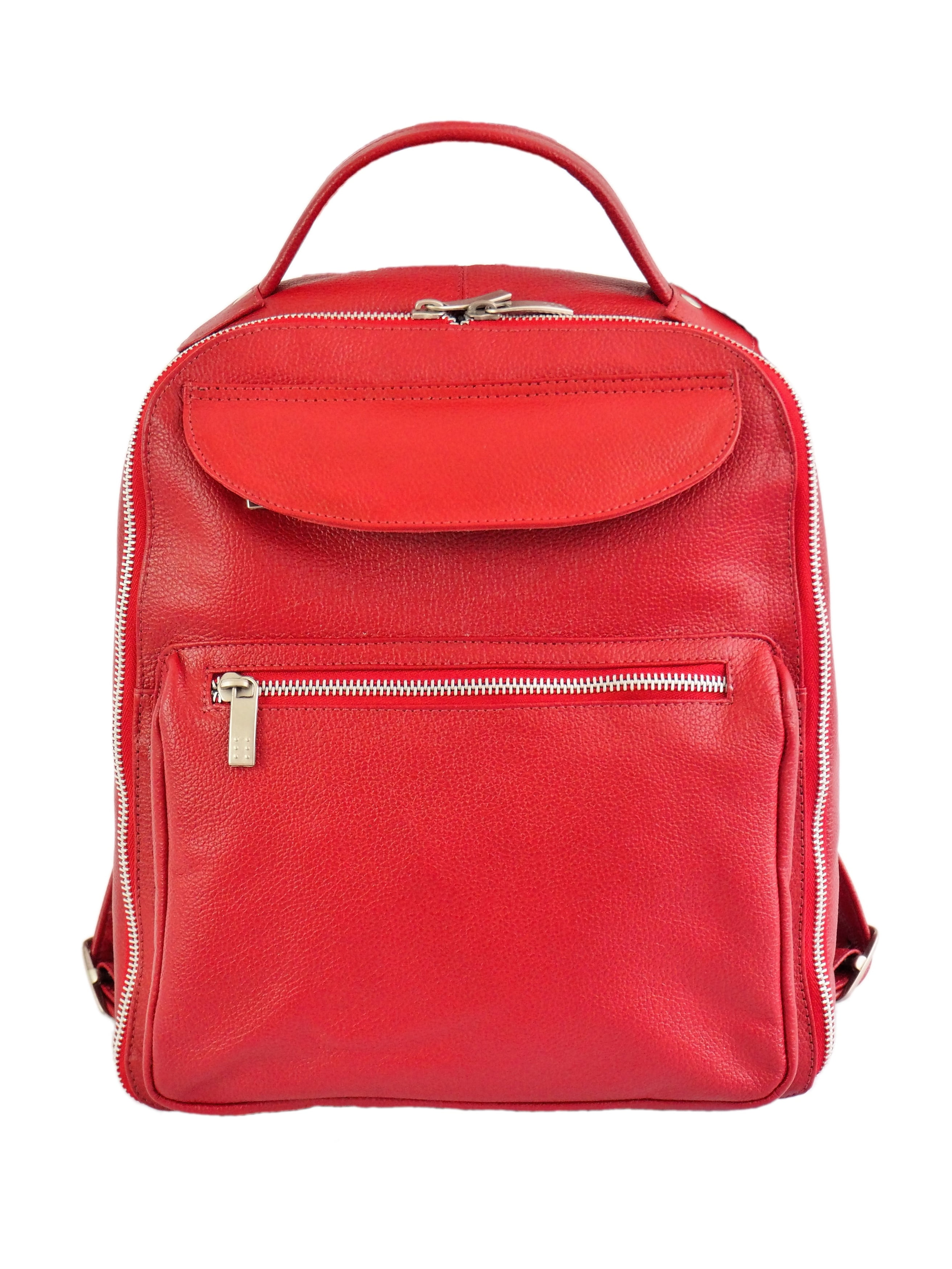 Front Pocket Leather Backpack - Walmart.com