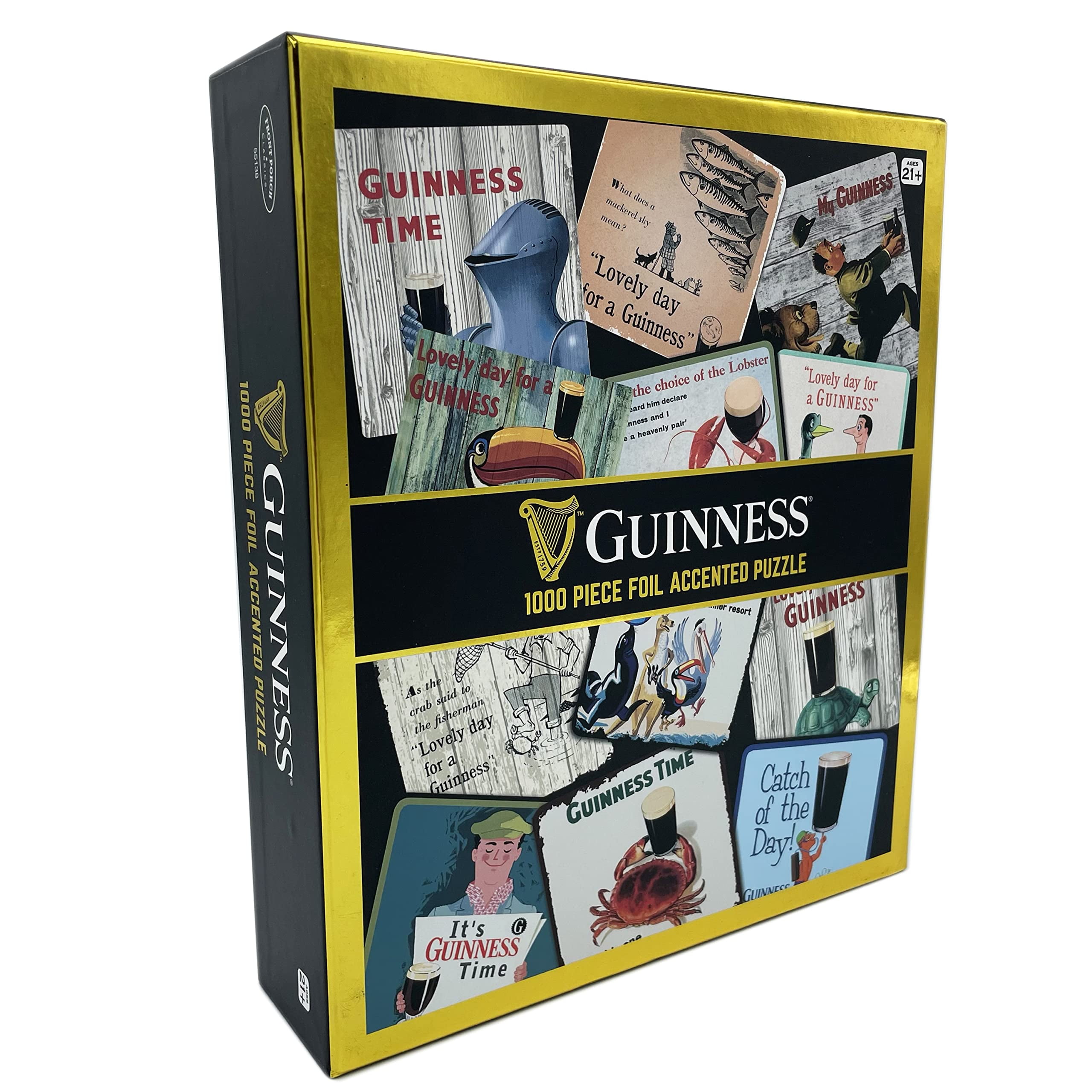 Guinness Coaster Puzzle, Brushed Gold Foil Collector Puzzle Featuring ...