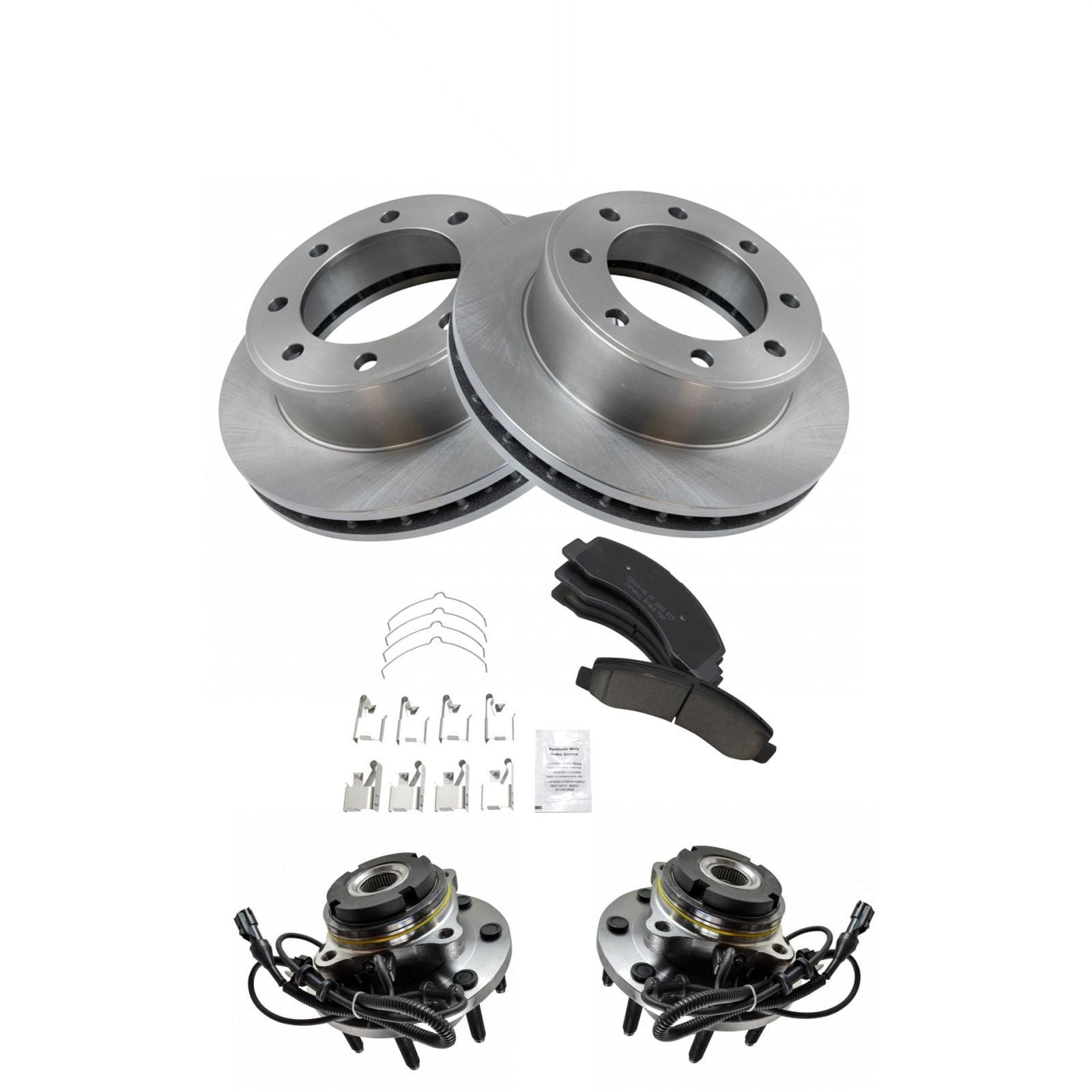 Front Posi Ceramic Disc Brake Pad Rotor & Wheel Hub Bearing Kit for ...